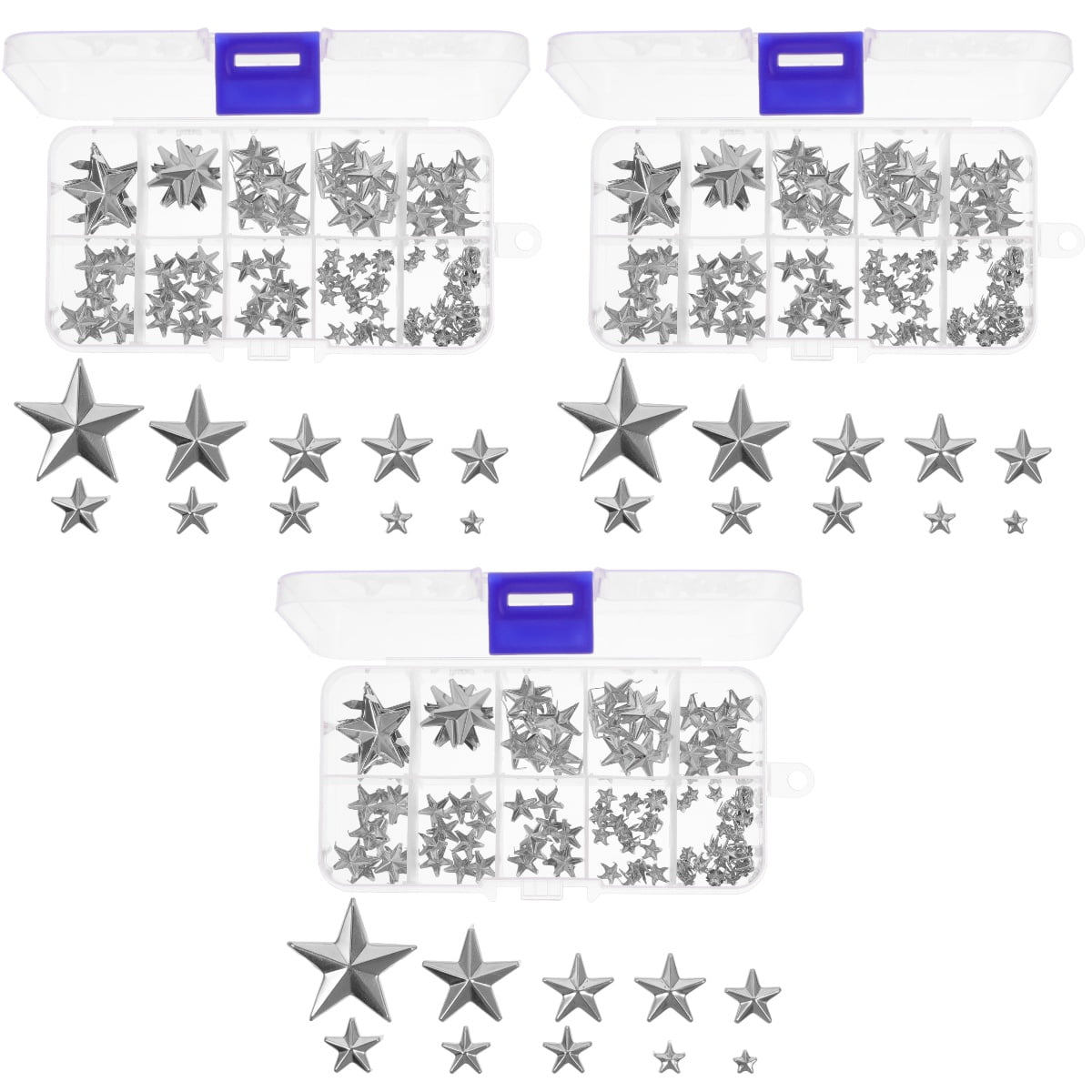 WORGEOUS 450 pcs DIY Leathercraft Star Rivets Metal Studs Rivets ...