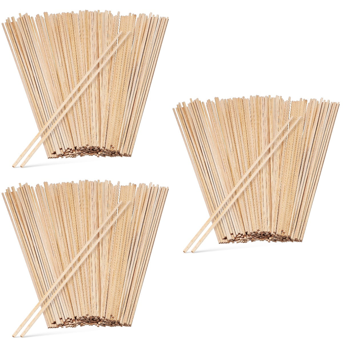 WORGEOUS 450 pcs Unfinished Wood Sticks Wood Strips DIY Models Making ...
