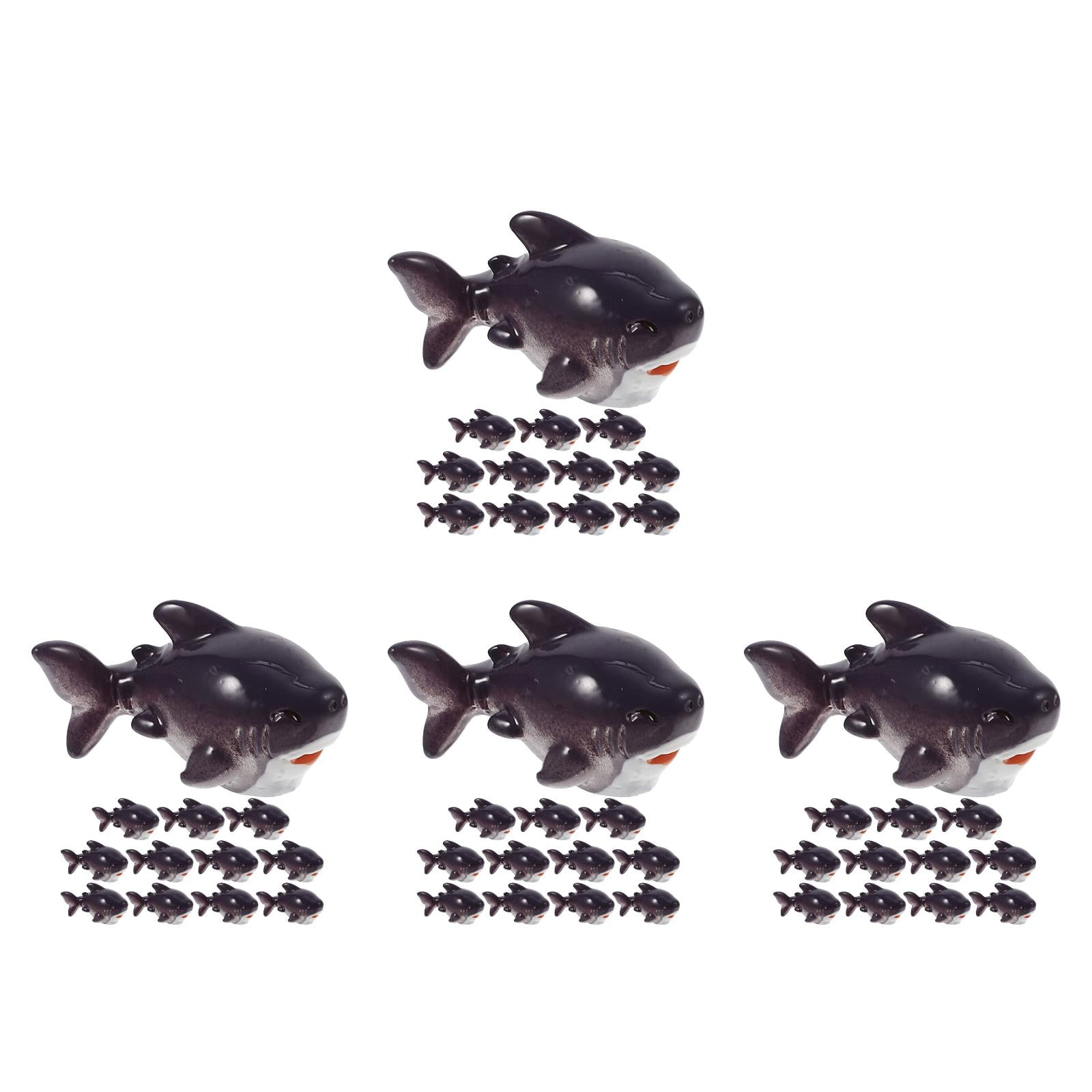 WORGEOUS 48 pcs Mini Resin Animals Shark Decoration Adorable Shark ...
