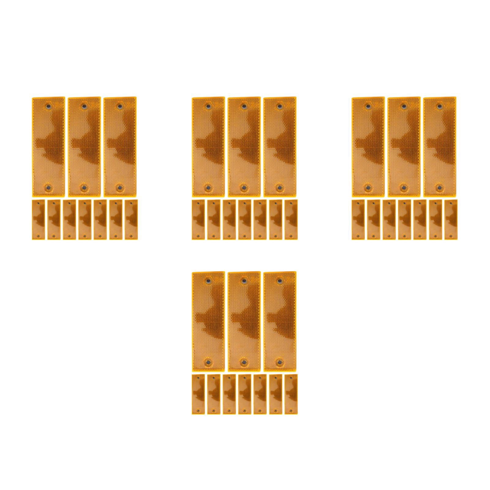 WORGEOUS 48 pcs Rectangle Reflector Adhesive Reflectors Reflective Tape ...
