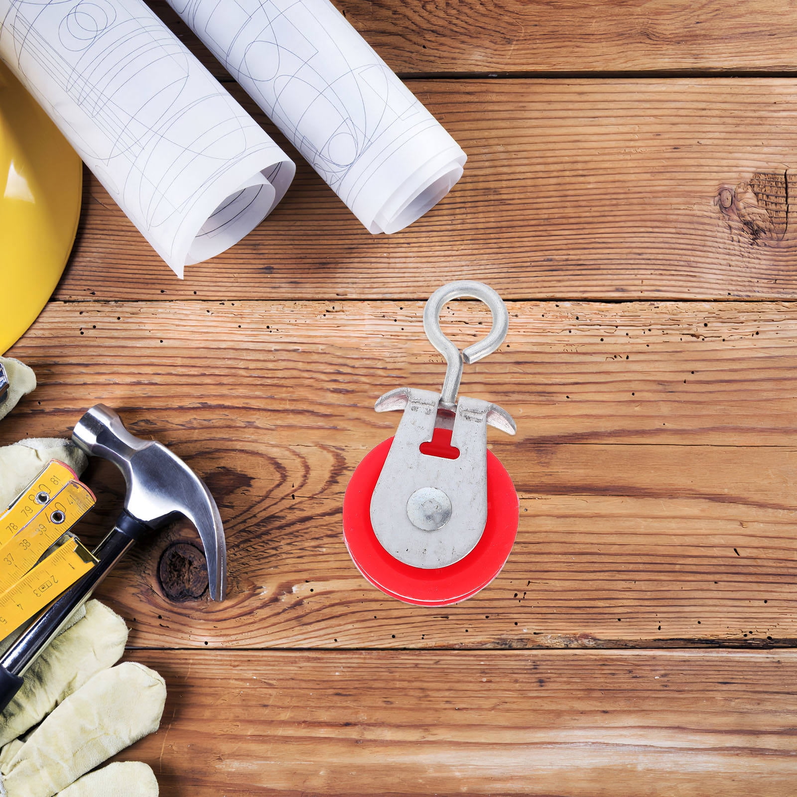 WORGEOUS 4PCS Universal Farm Pulley Wheels Heavy Duty Pulley Traction ...