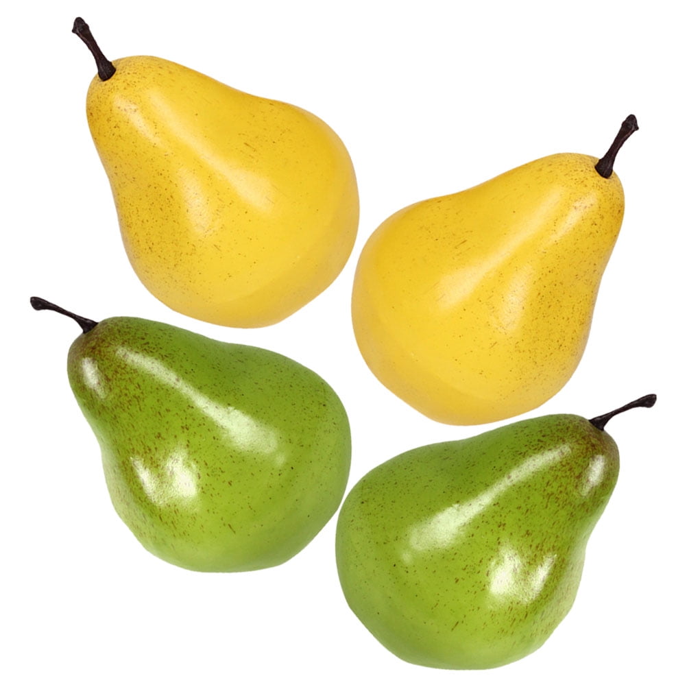 WORGEOUS 4Pcs Artificial Fruit Lifelike Artificial Pear Model Fruit ...