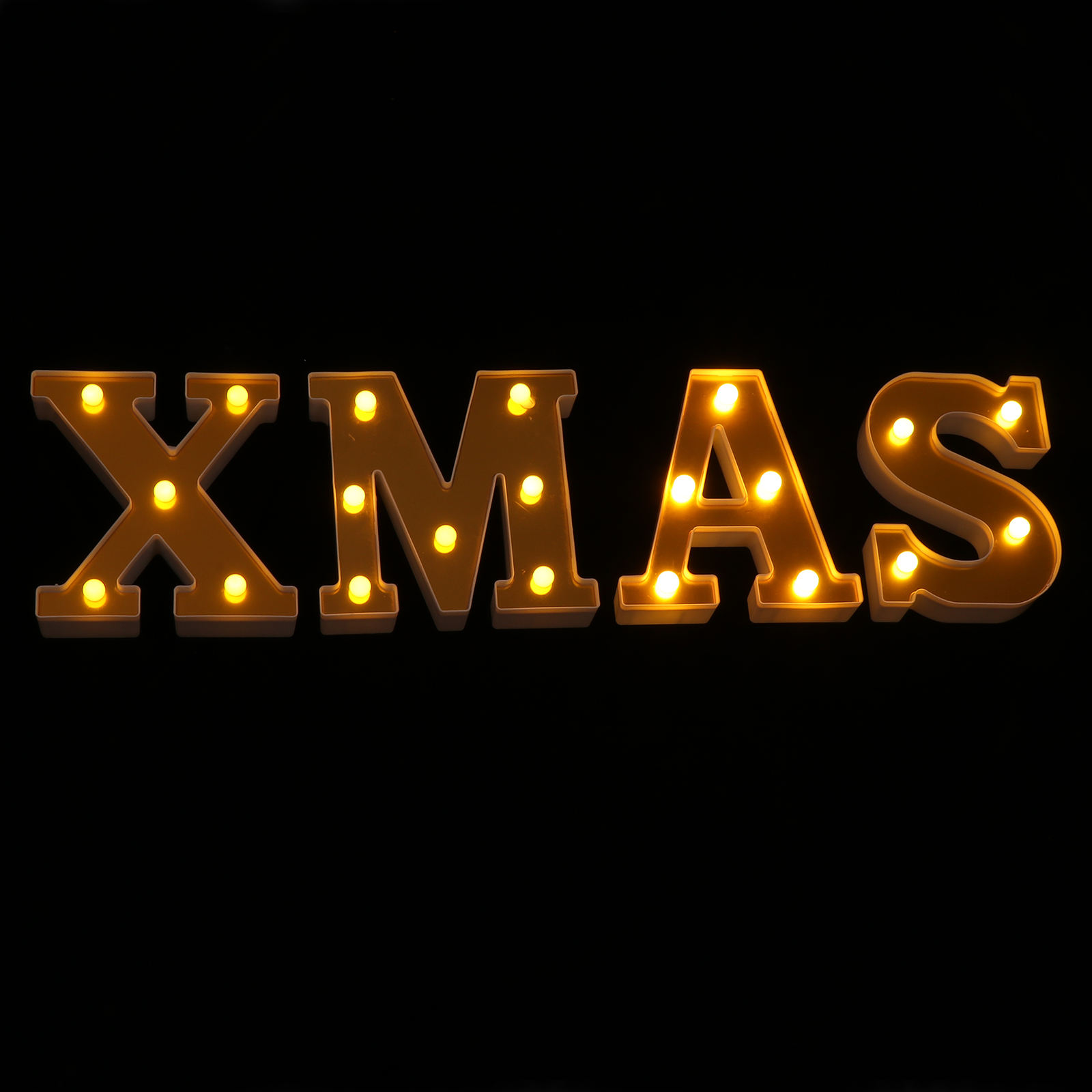 WORGEOUS 4Pcs Golden Led Letter Light Sign Light Up Plastic Letter ...