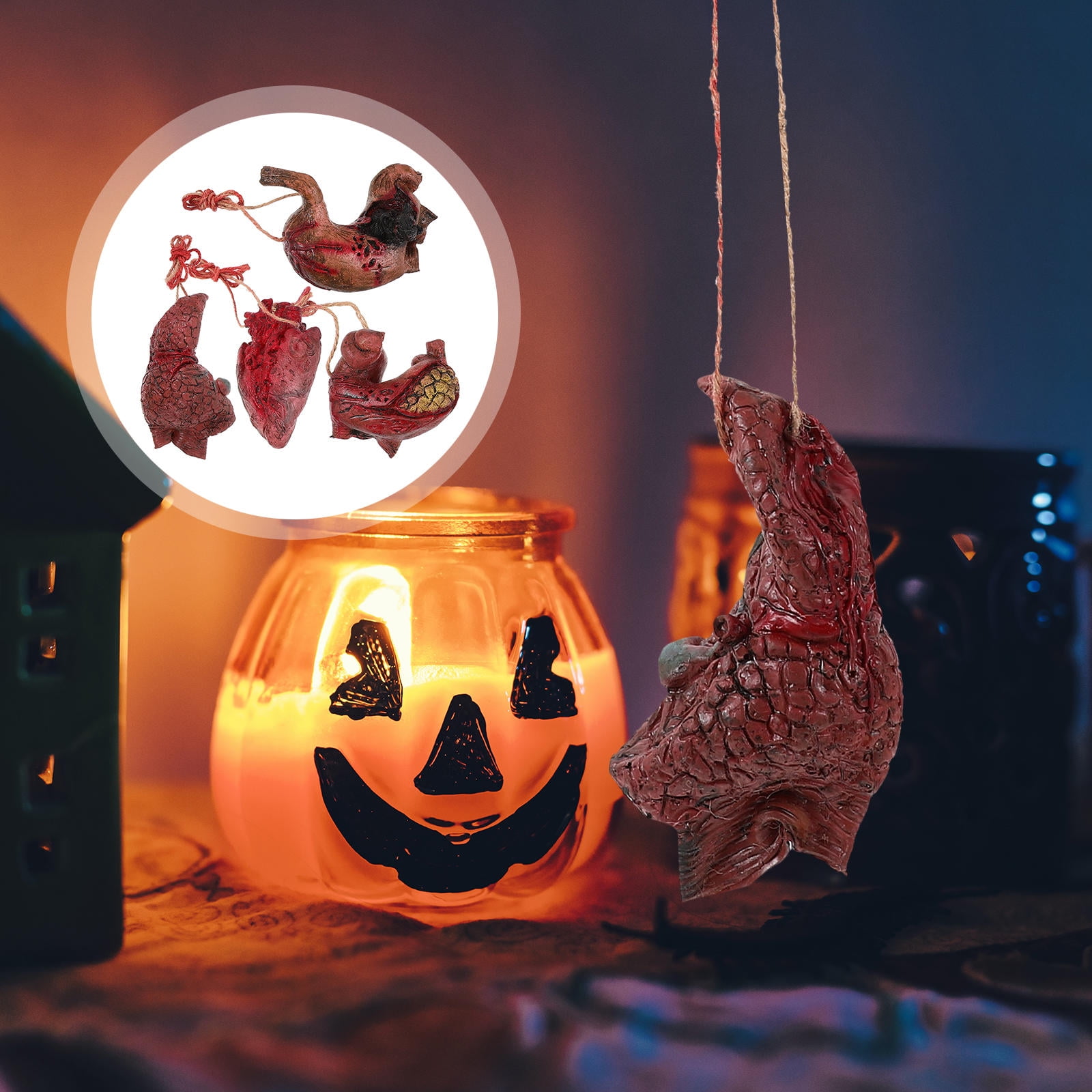 WORGEOUS 4Pcs Hanging Decor Red Latex Organ Shapes For Indoor Use ...