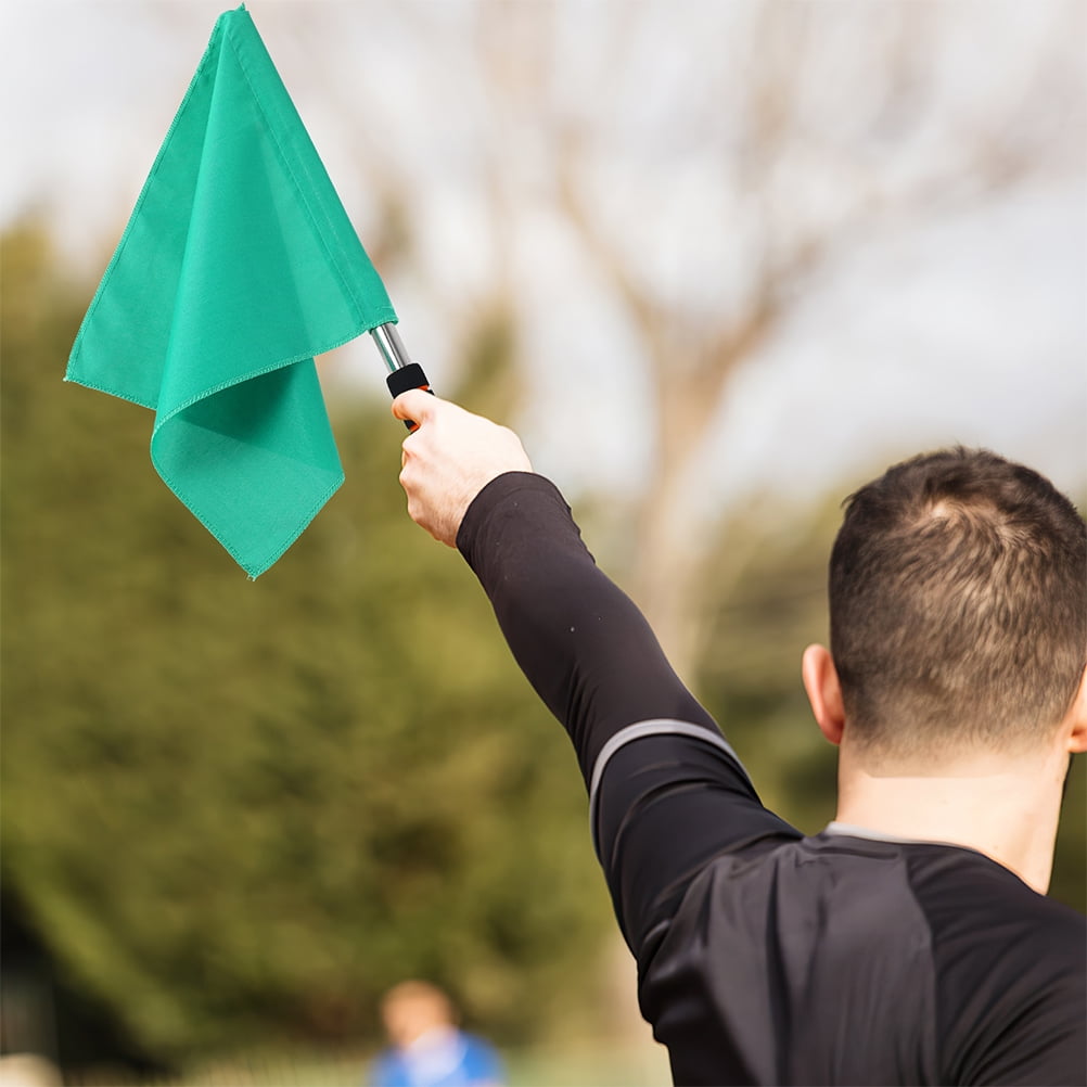 WORGEOUS 4Pcs Signal Flags Red Green Cloth Sponge Handle Flag for Field ...