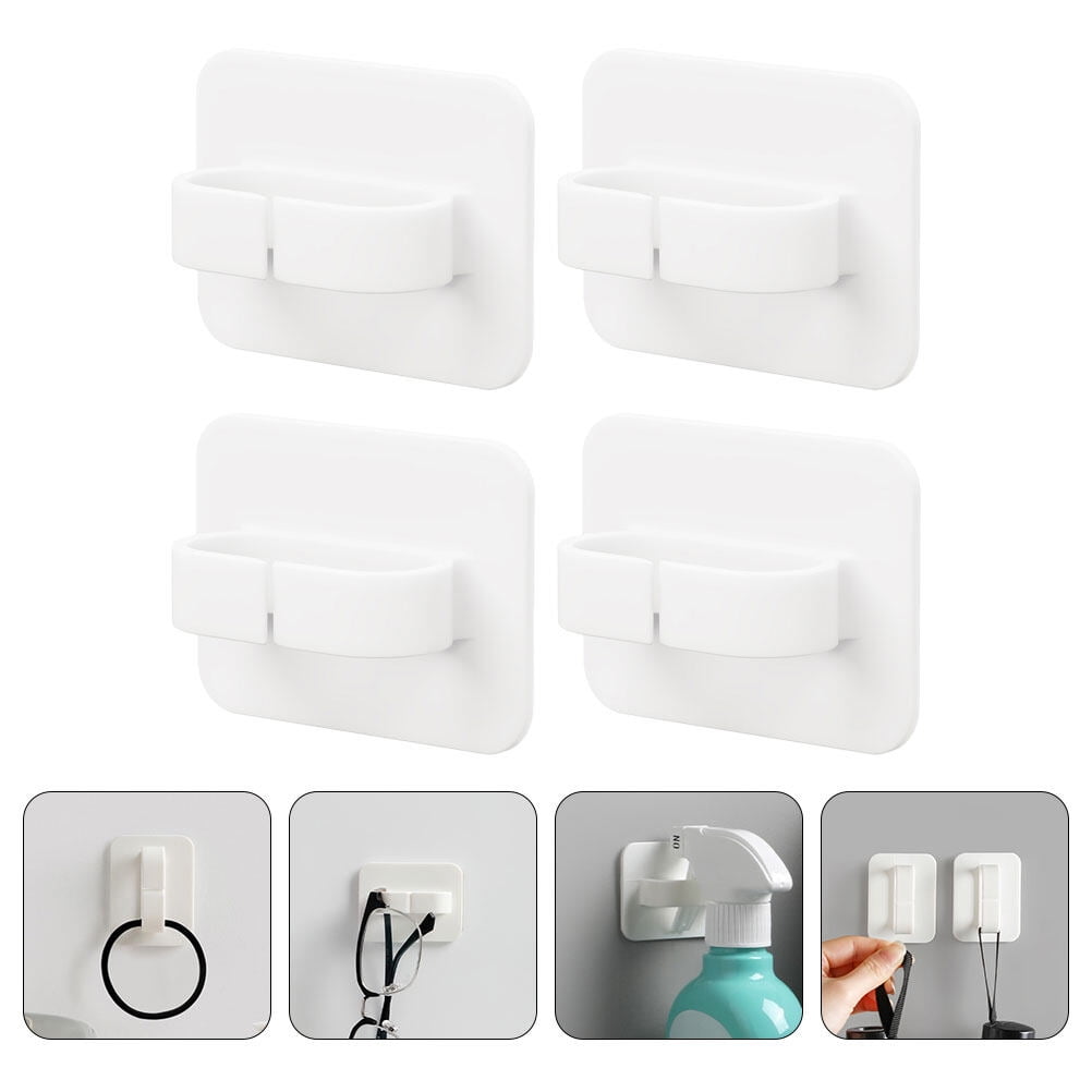 WORGEOUS 4Pcs Sink Organizer Bathroom Hooks White Plastic Circle Shape ...