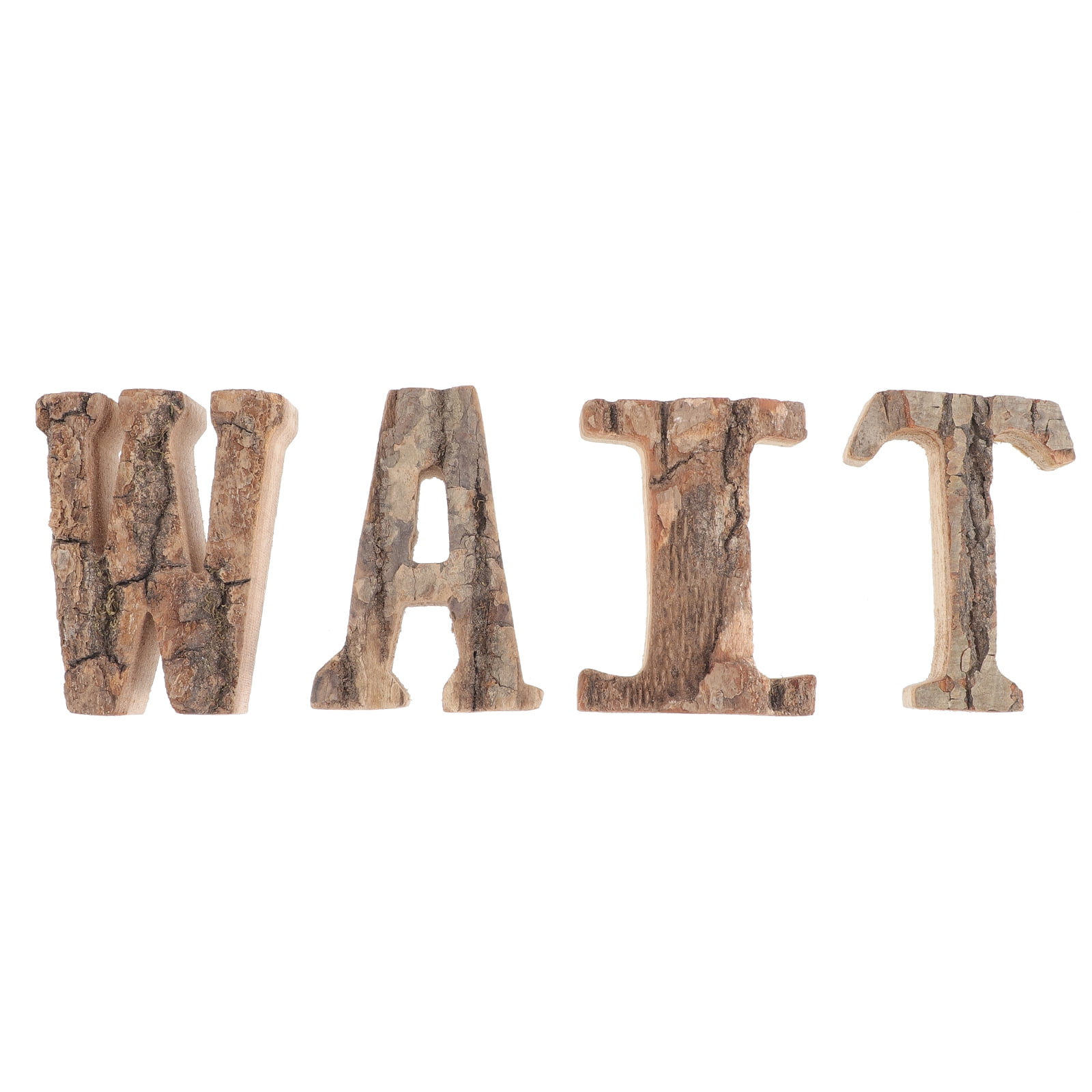 WORGEOUS 4Pcs Wait Wooden Signs Alphabet Ornaments Wood Standing ...