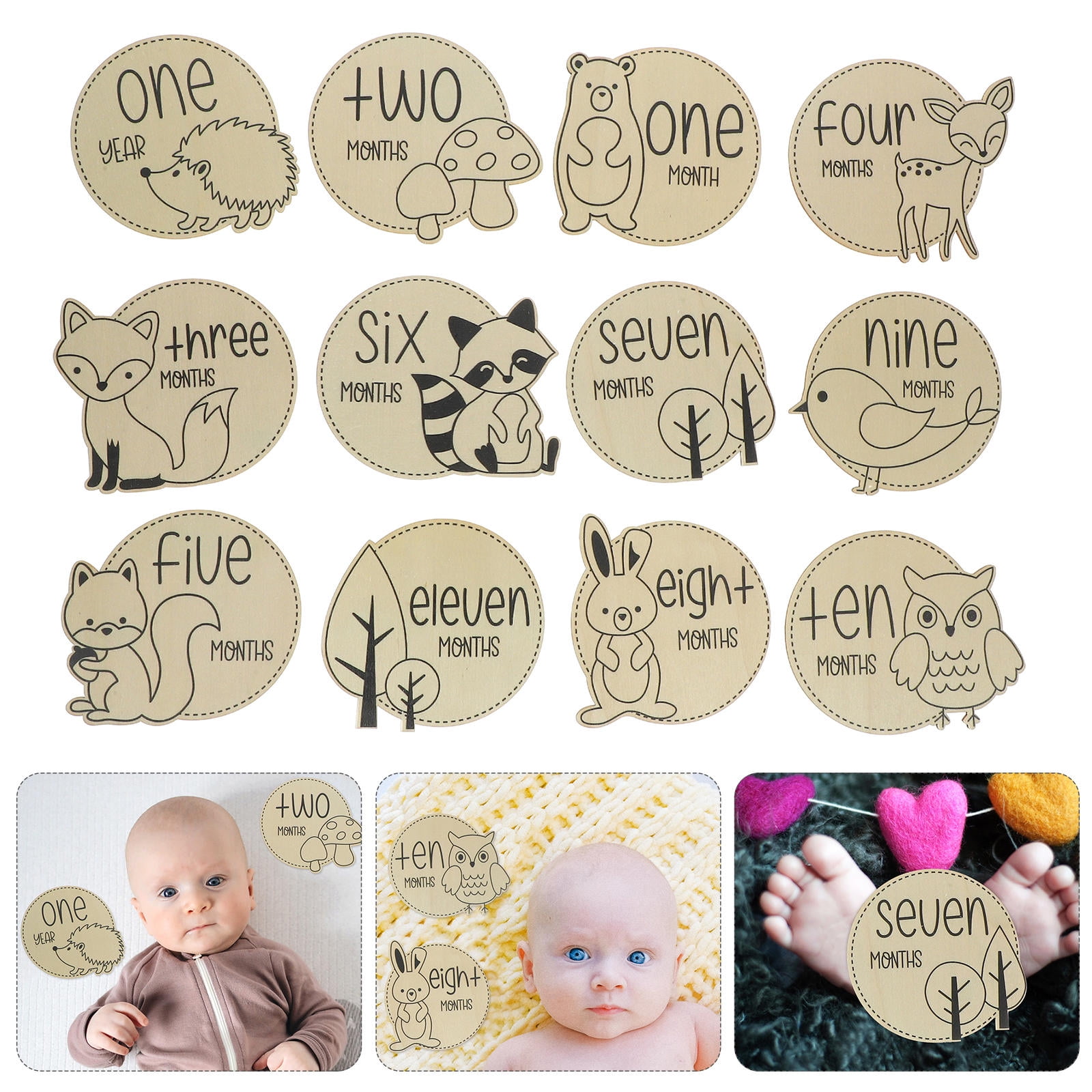 WORGEOUS 4Set Milestone Marker For Baby Newborn Sign For Photo Prop ...