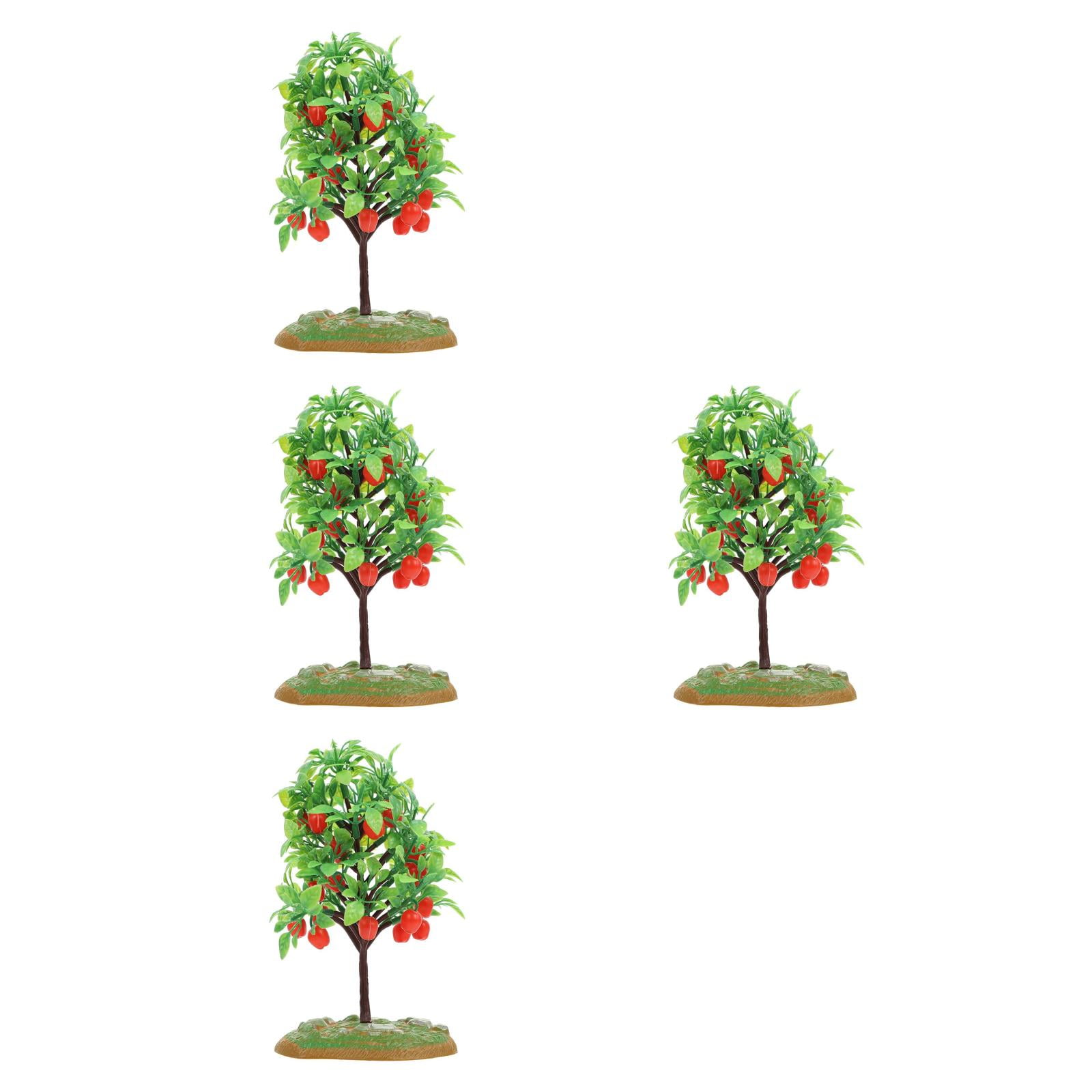 WORGEOUS 4pcs Artificial Apples Tree for Miniature Landscape Ideal for ...