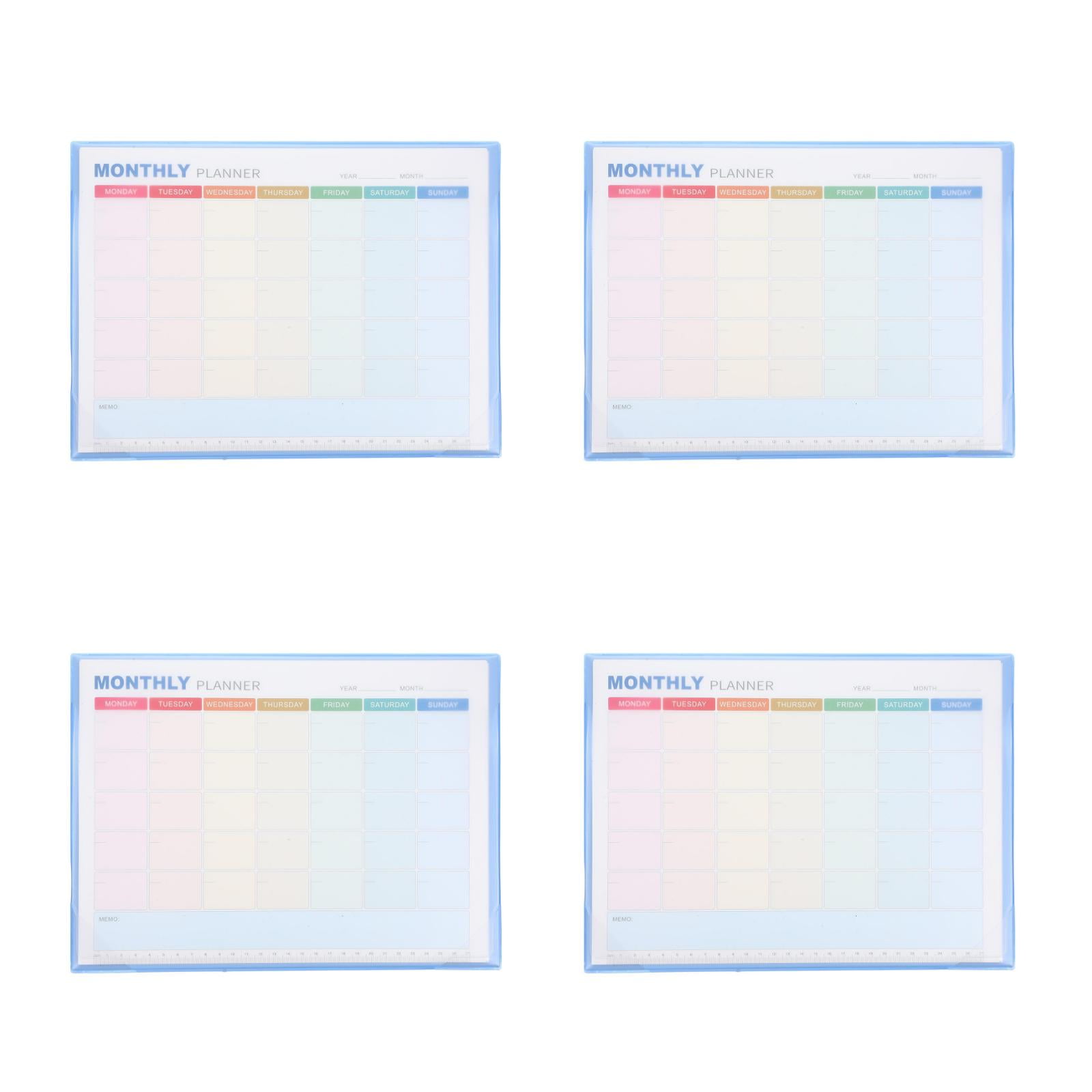 WORGEOUS 4pcs Blank Calendar Sheets for Desk Calendar A4 Undated ...