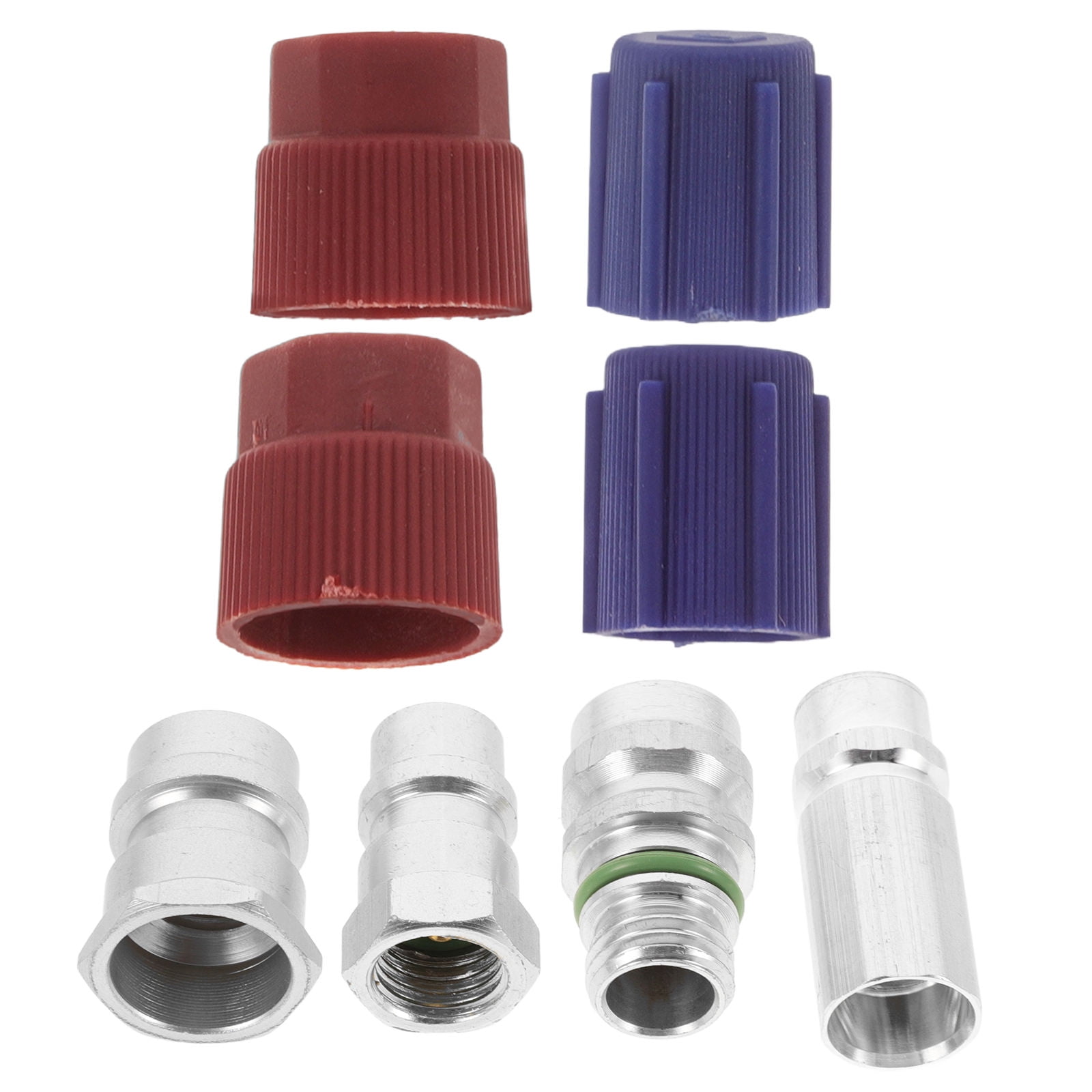 WORGEOUS 4pcs Conversion Fittings Kit 1/4 SAE Thread R12 R22 R502 to R134A Fittings High/Low ...