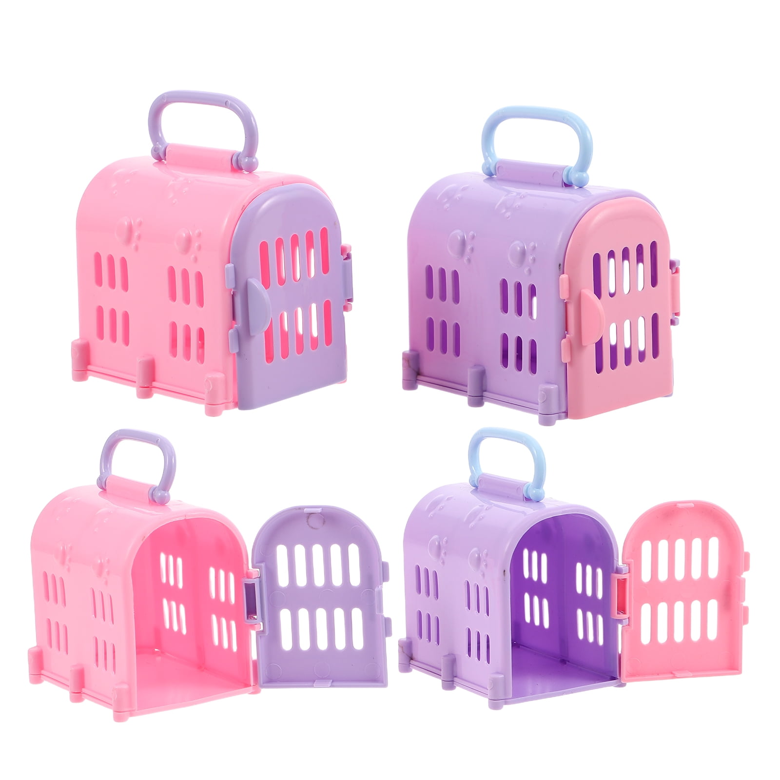 WORGEOUS 4pcs Dollhouse Pet Travel Box for Small Dogs and Cats ...