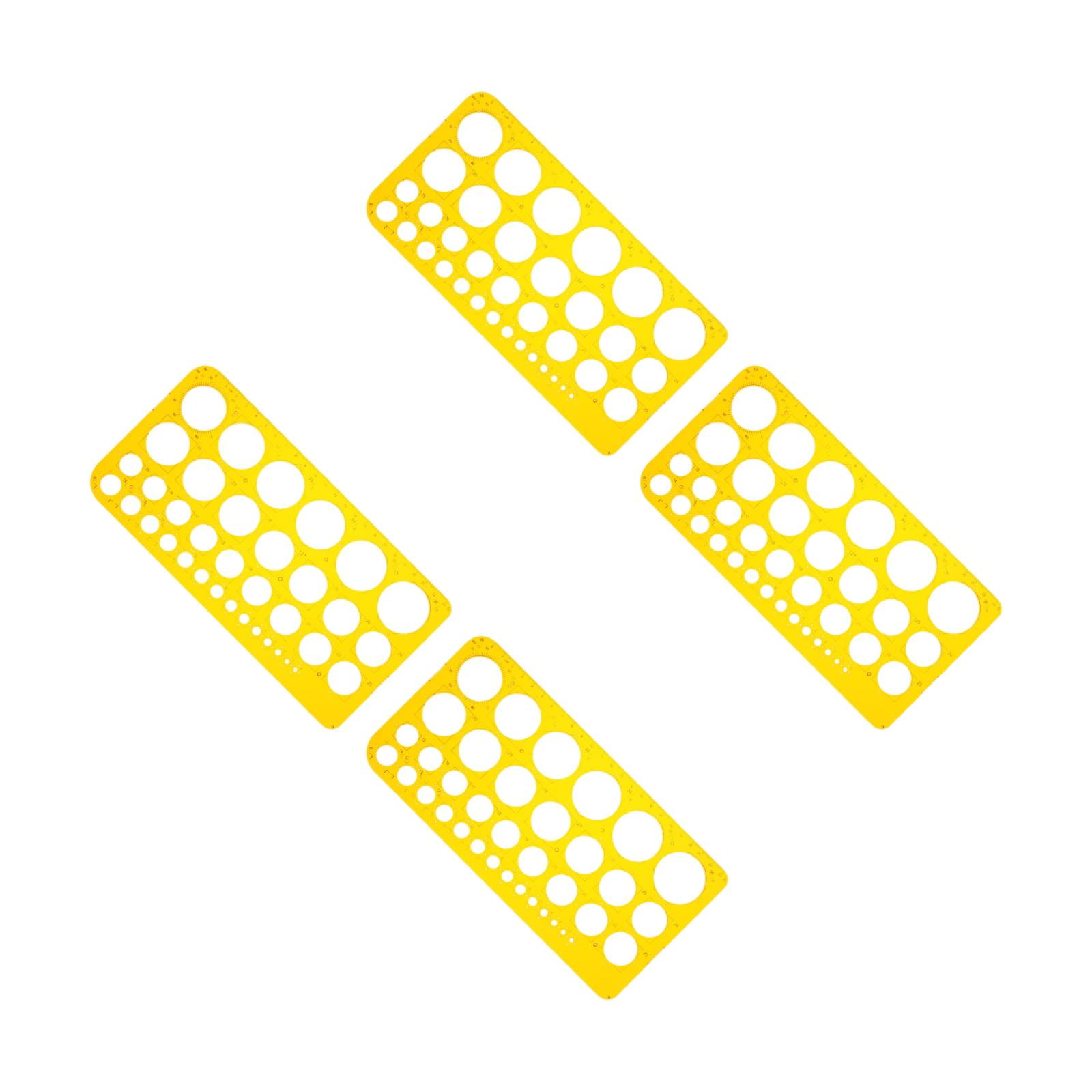 WORGEOUS 4pcs Drawing Template Circle Ruler Measuring Rulers Circle ...