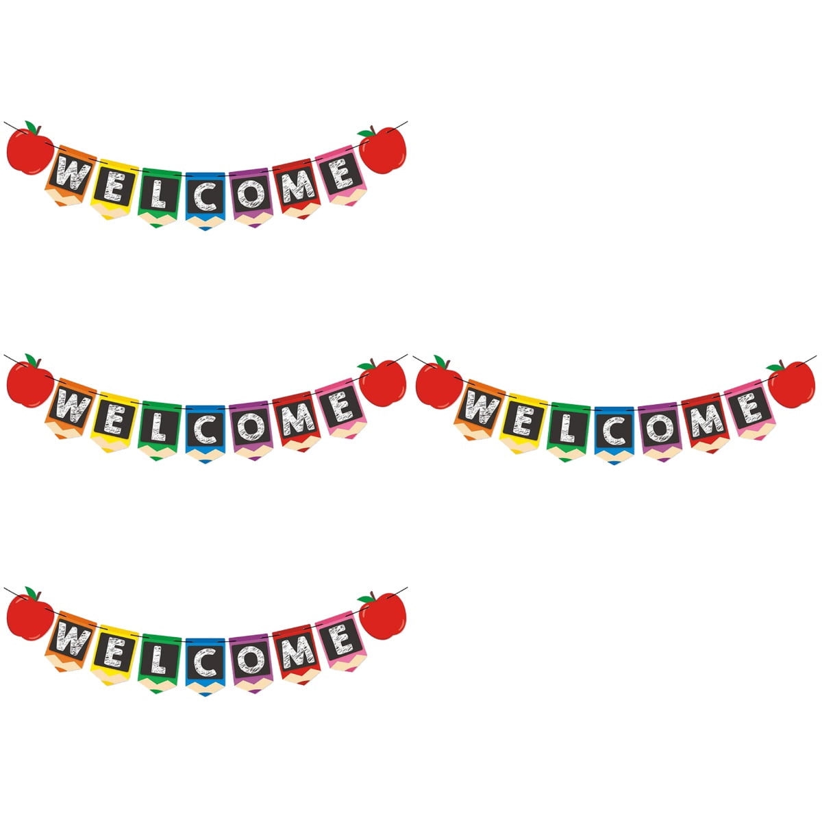 WORGEOUS 4pcs First Day of School Banner Back to School Theme Party for ...