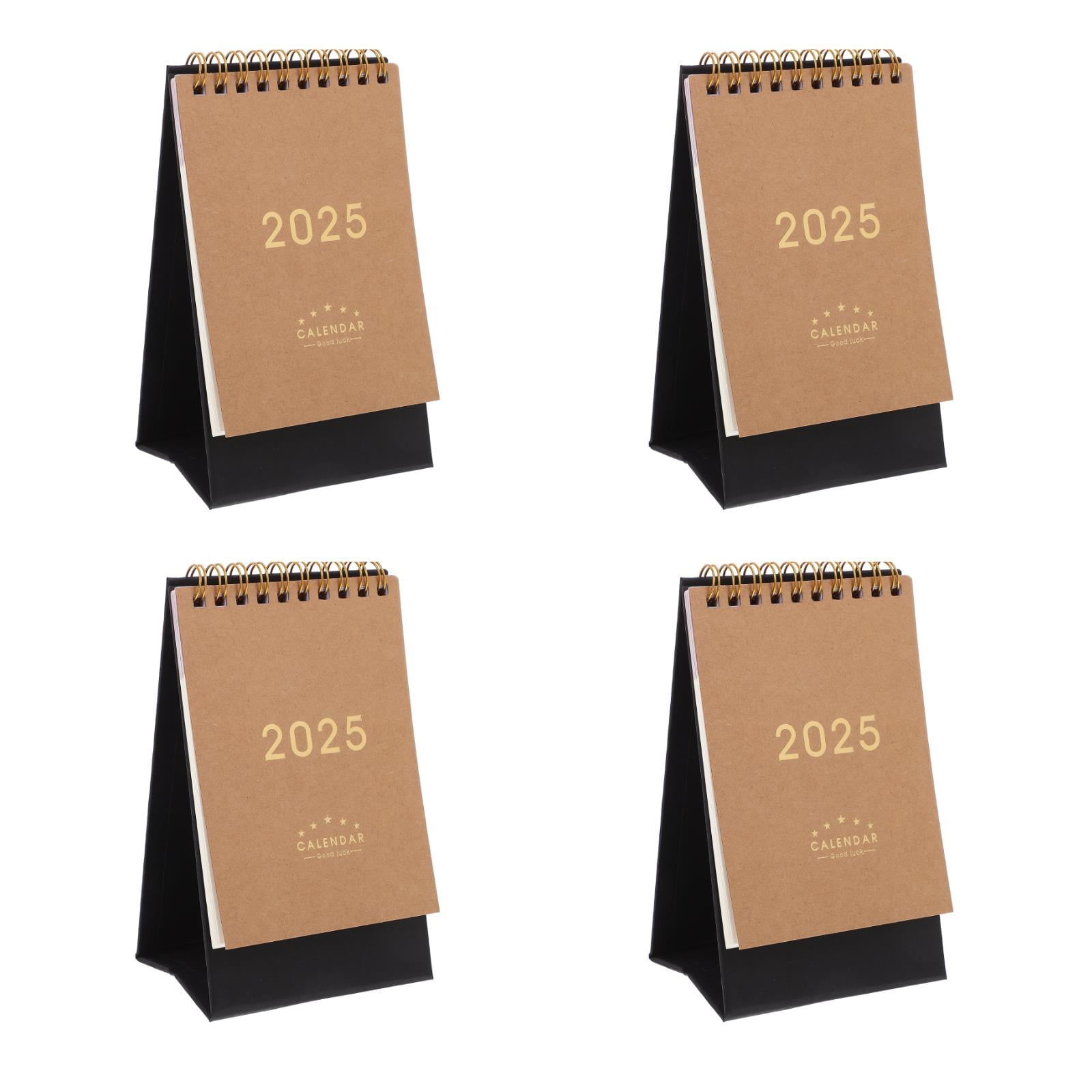 WORGEOUS 4pcs Flip Calendar 2024-2025 Desk Calendar Freestanding Desk ...