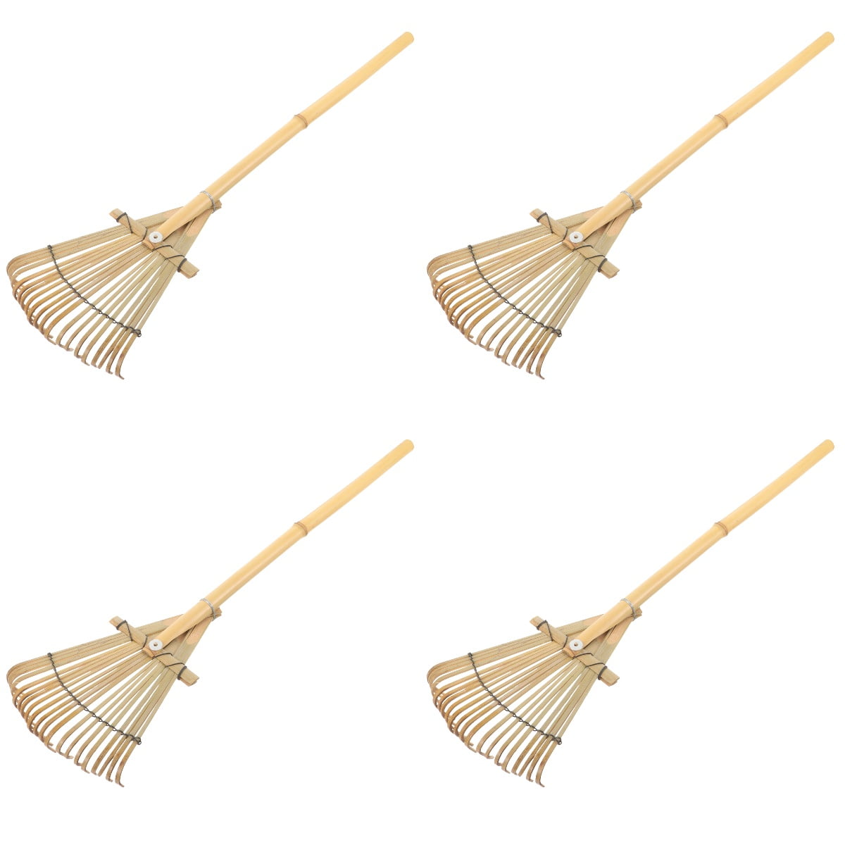 WORGEOUS 4pcs Garden Hand Rake Gardening Leaf Rake Wood Rake Portable ...