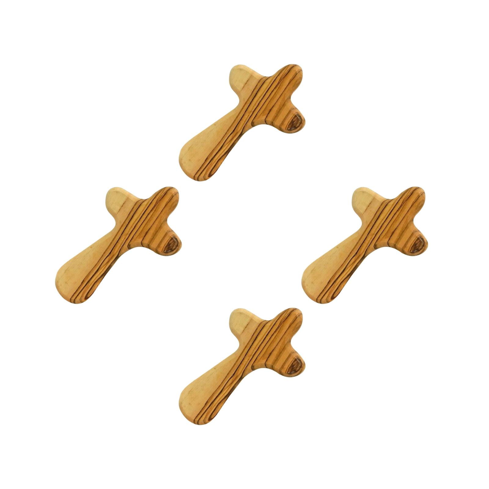 WORGEOUS 4pcs Handheld Cross Pocket Cross Desk Wood Cross Small Wooden ...