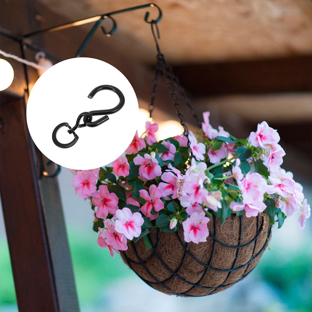WORGEOUS 4pcs Hanging Flowerpot Rings Metal Swivel Hooks for Planter ...