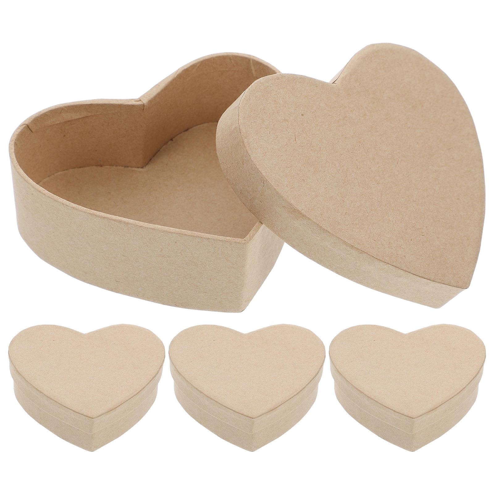 WORGEOUS 4pcs Heart Boxes with Lids Heart Shaped Cosmetic Boxes Heart ...
