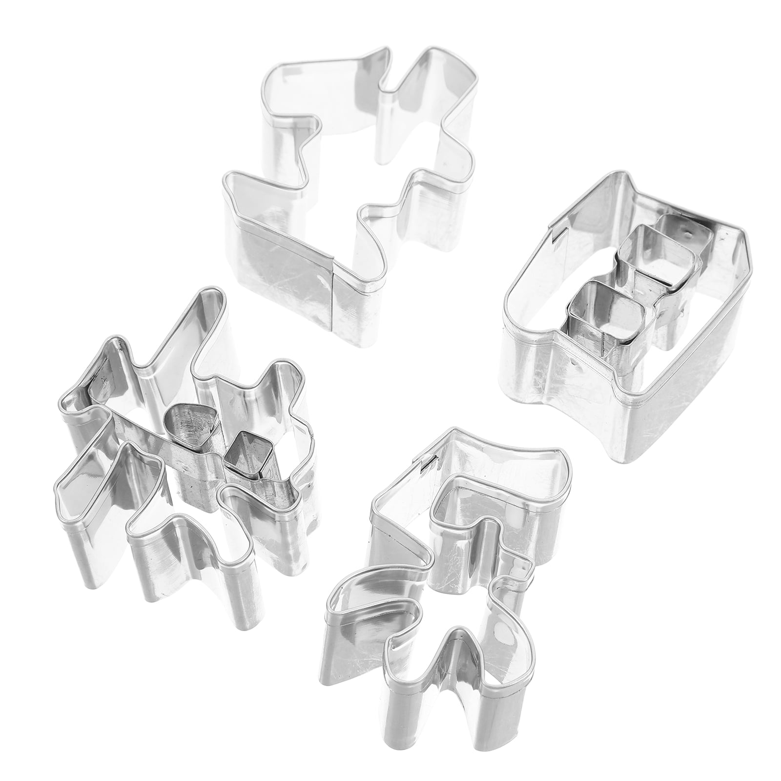 WORGEOUS 4pcs Integrated Molding Cookie Mold Stainless Steel Happy ...