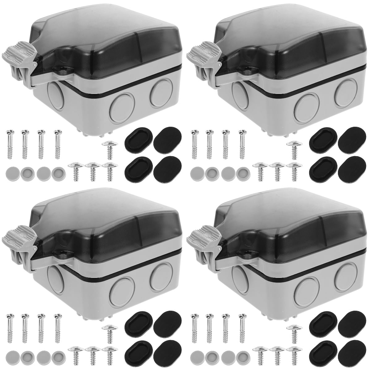 WORGEOUS 4pcs Junction Box Plastic Electrical Project Box Outdoor ...