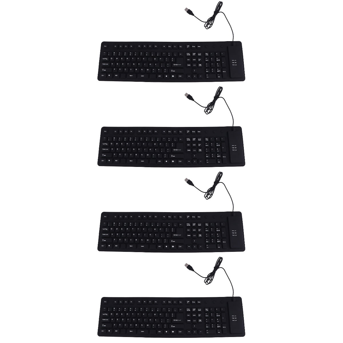 WORGEOUS 4pcs Keyboard USB Wired Keyboard 109 Keys Waterproof Keyboard ...
