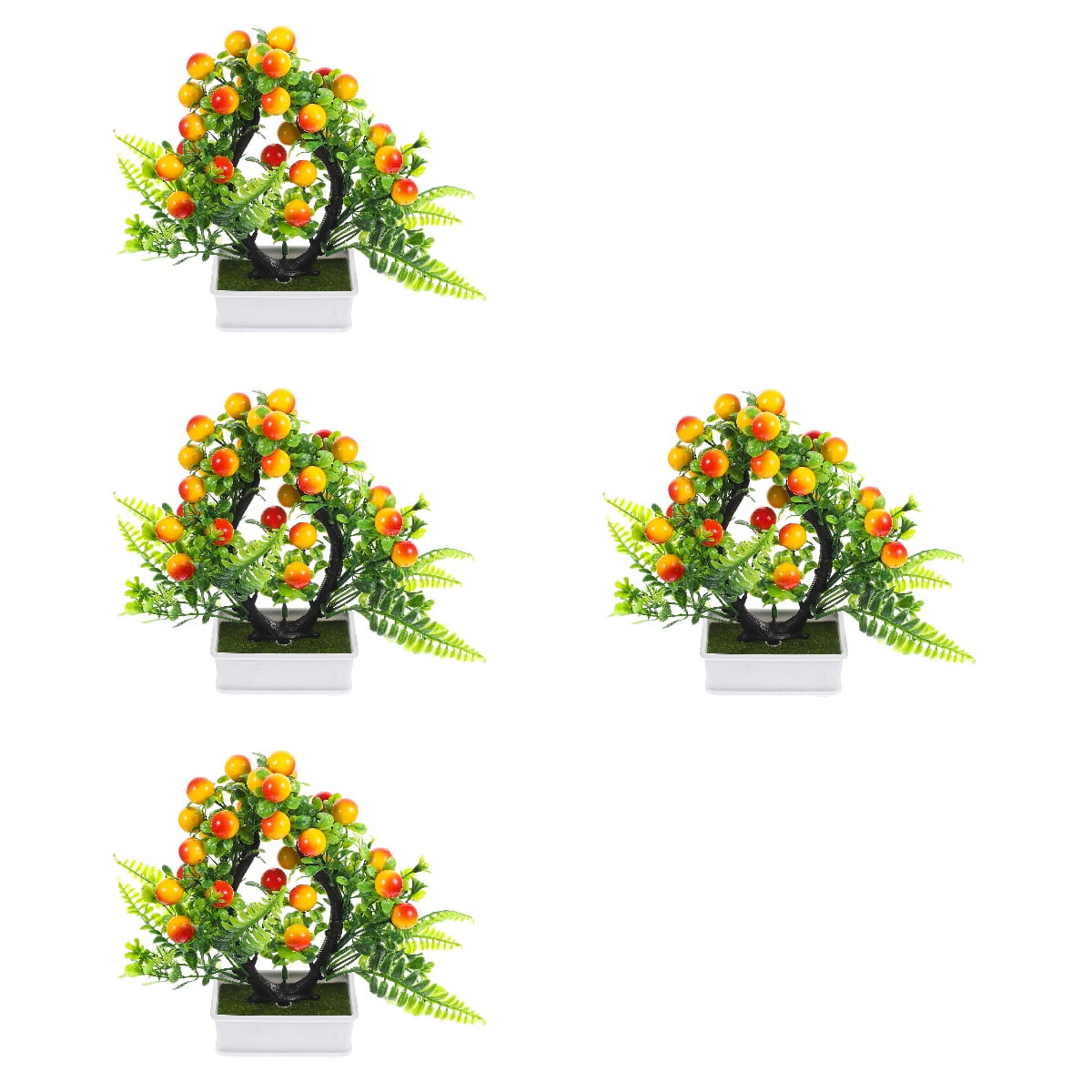 WORGEOUS 4pcs Lifelike Potted Artificial Fruit Tree Tabletop Simulation ...