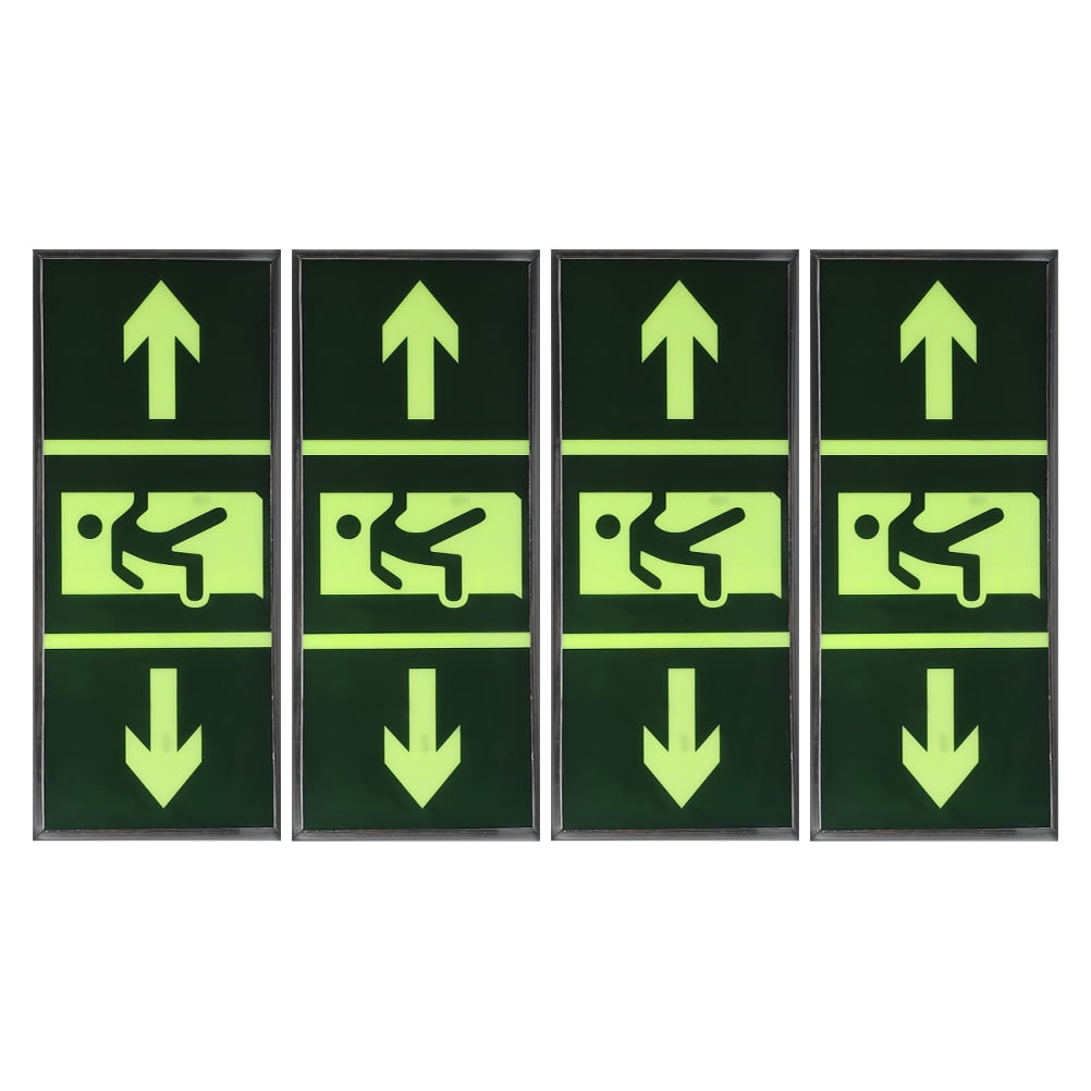 WORGEOUS 4pcs Luminous Exit Sign Glowing Emergency Exit Indicator Neon ...