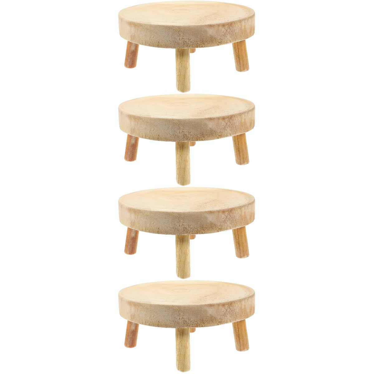 WORGEOUS 4pcs Multi-functional Wooden Displaying Stool Wood Plant Riser ...