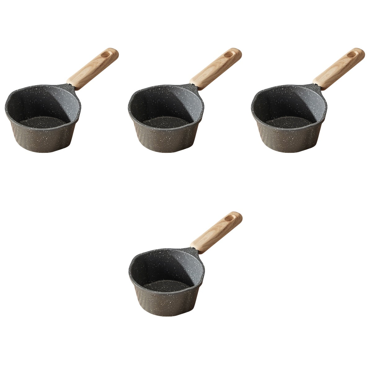 WORGEOUS 4pcs Nonstick Pot Kitchen Small Sauce Pot with Handle Stovetop ...