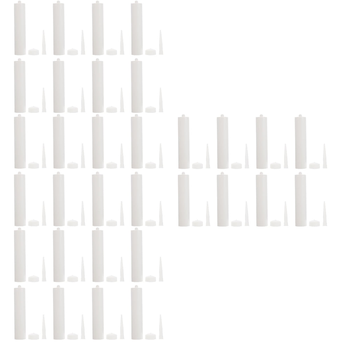 WORGEOUS 4pcs Plastic Empty Caulk Tubes: 8 Sets 300ml Fillable Sealant ...