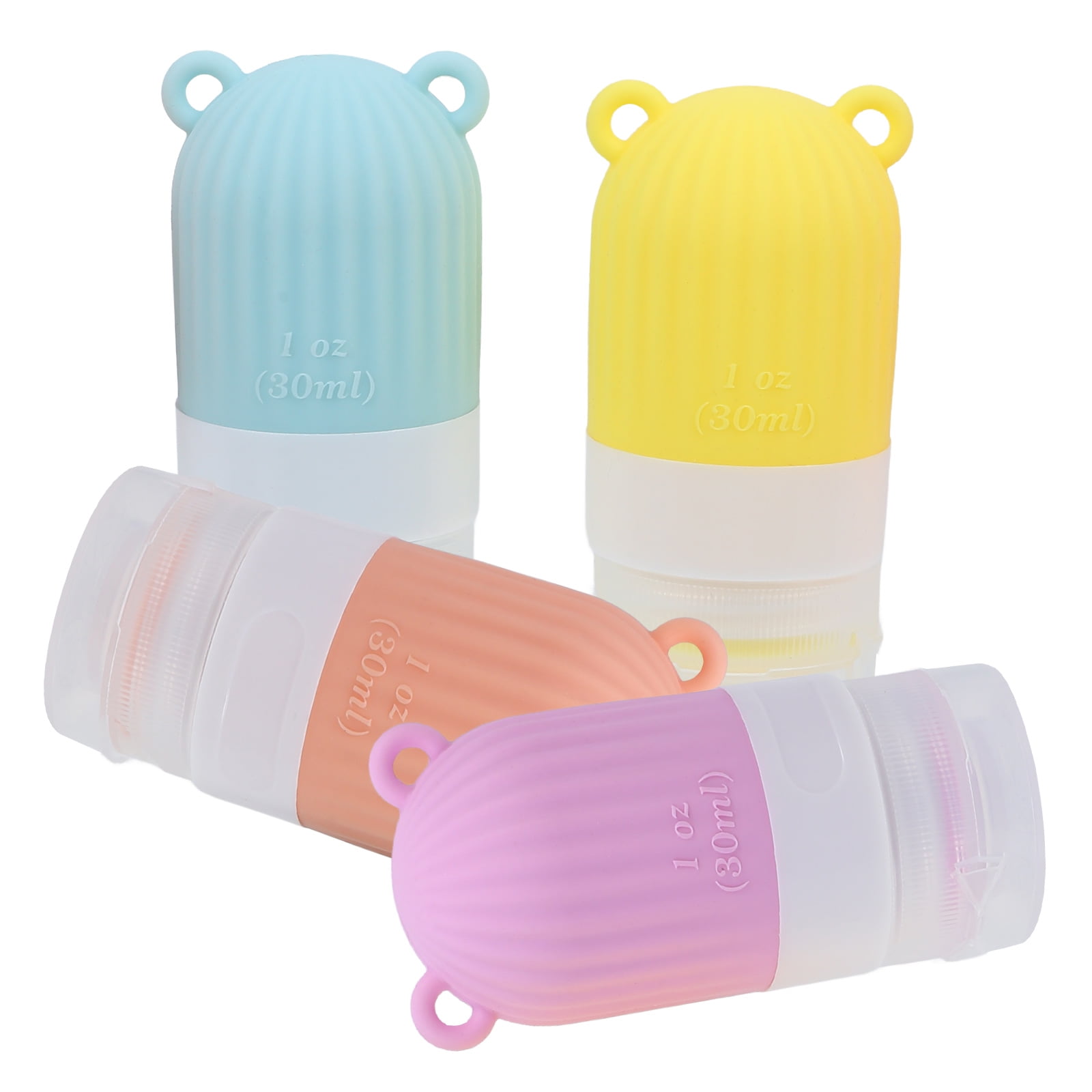 WORGEOUS 4pcs Portable Squeezing Makeup Bottles Travel Cream Dispenser ...