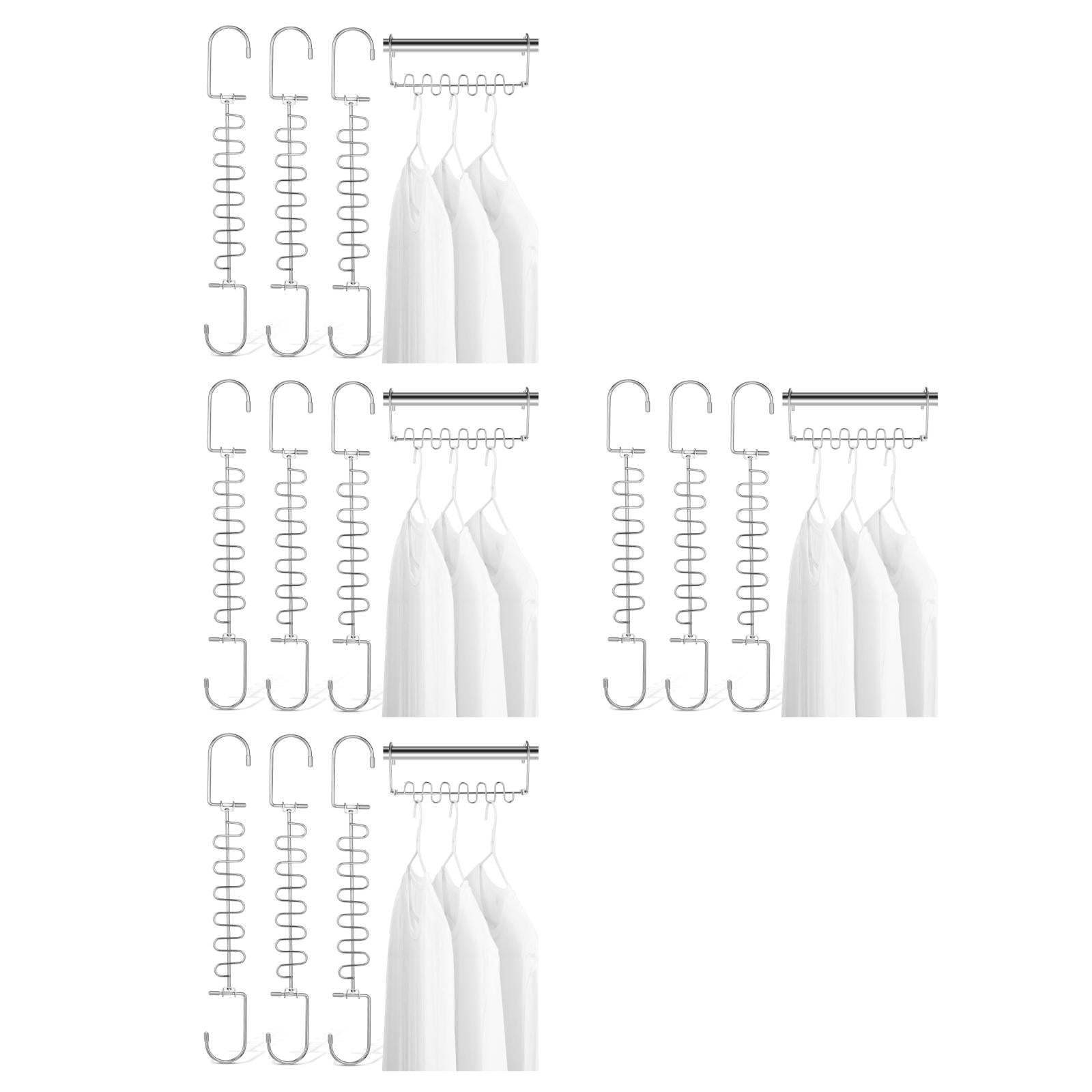 WORGEOUS 4pcs Space Saving Hangers Telescopic, 3 Holes Clothes Hangers ...