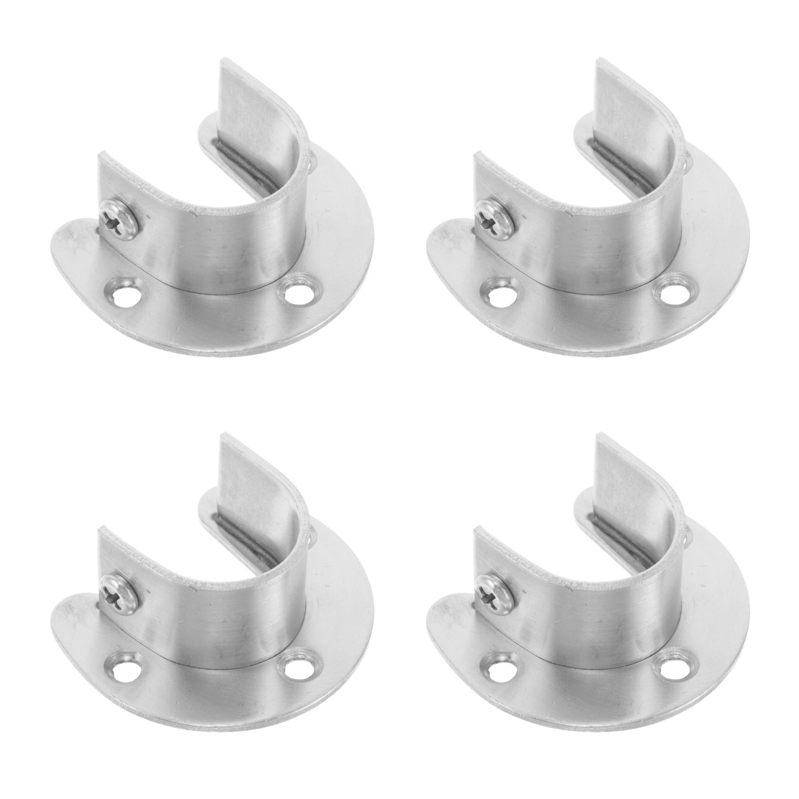 WORGEOUS 4pcs Stainless Steel Closet Rod Holder Open Flange Bracket ...