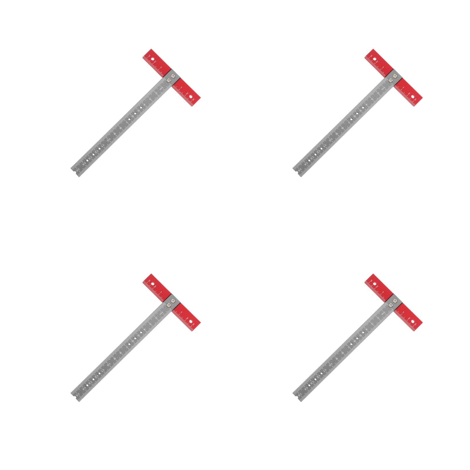 WORGEOUS 4pcs T Square Ruler Measuring Ruler Aluminum Alloy Ruler ...