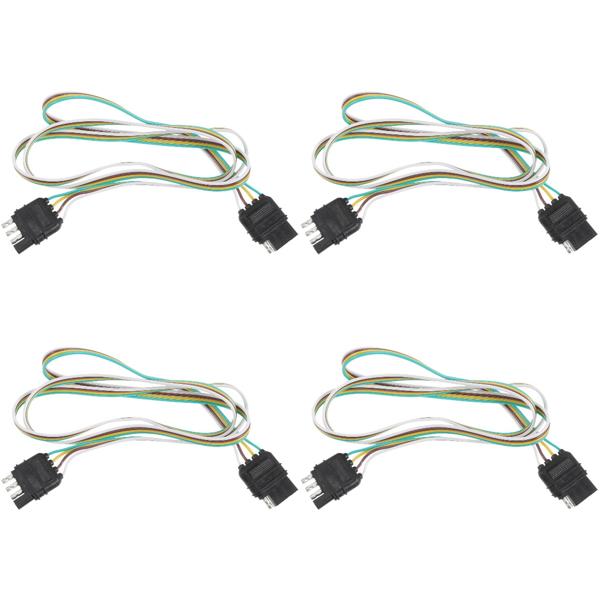 WORGEOUS 4pcs Trailer Light Wiring Harness Kit 4 Pin Trailer Connector ...