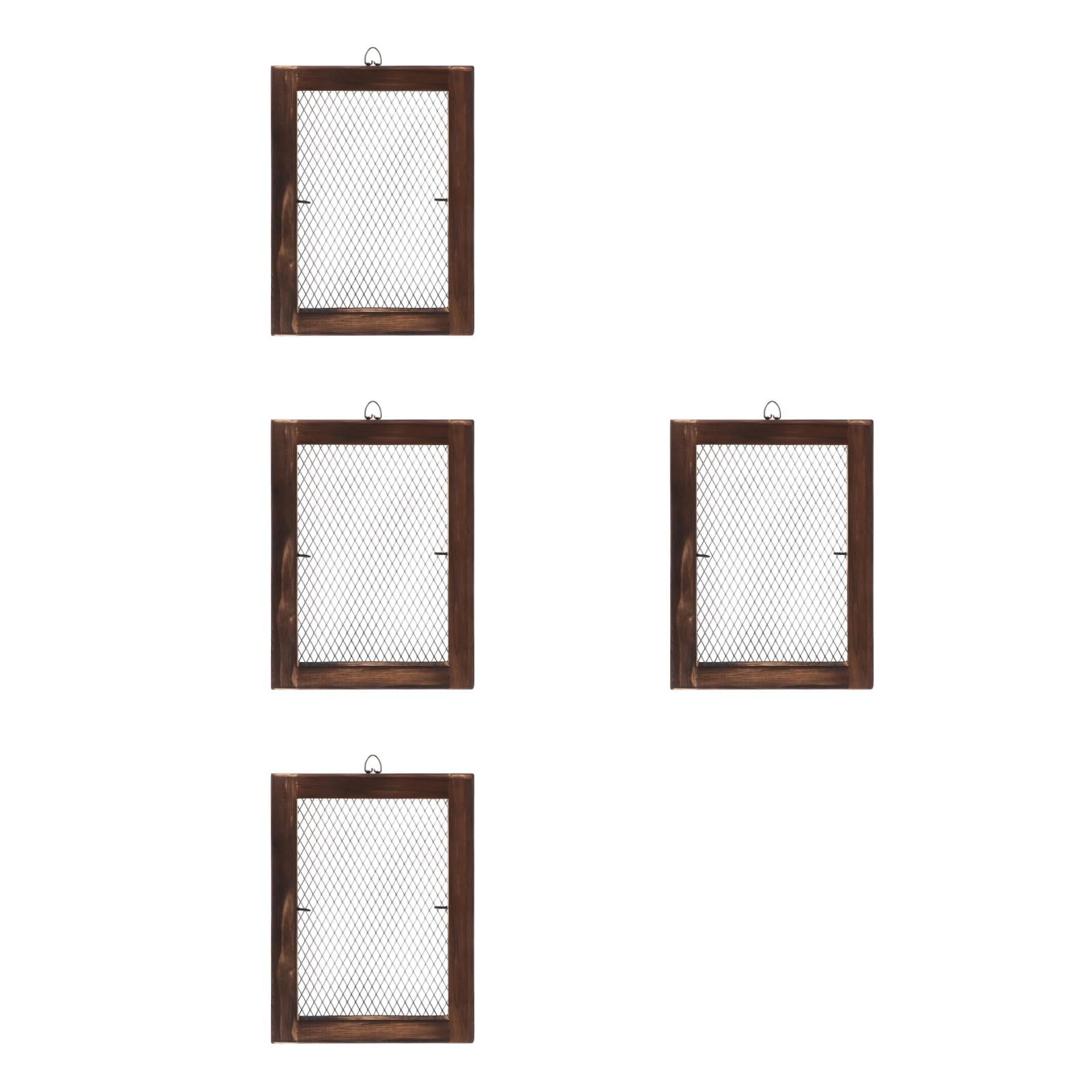 WORGEOUS 4pcs Wooden Frame Air Plant Holder Wall Mounted Planter for ...