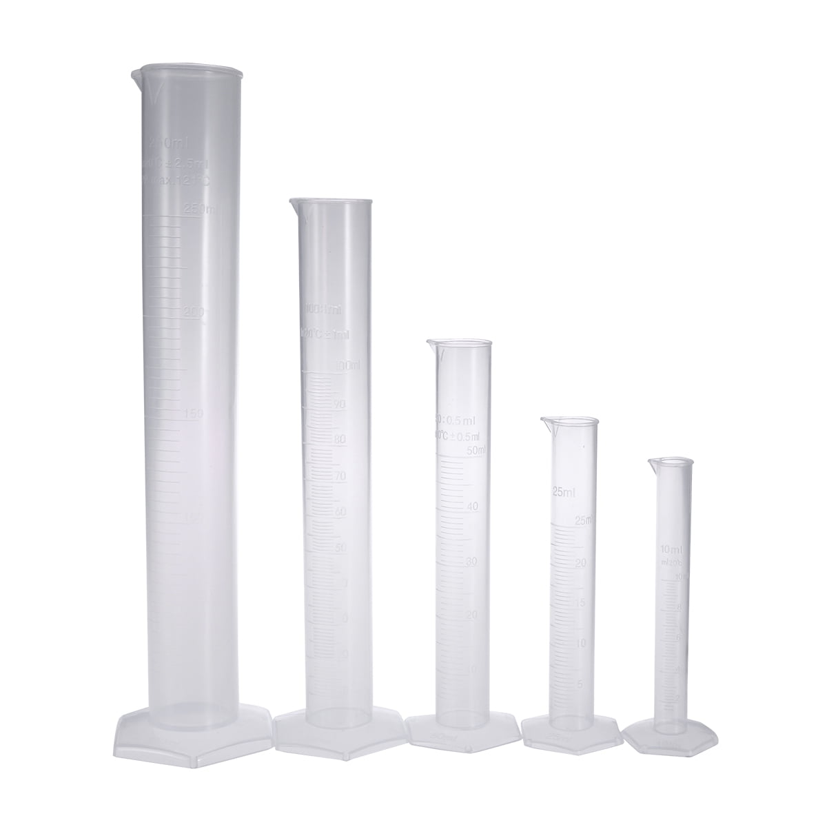 WORGEOUS 5 Pcs Graduated Measuring Cylinder 50ml Cylinders Lab ...