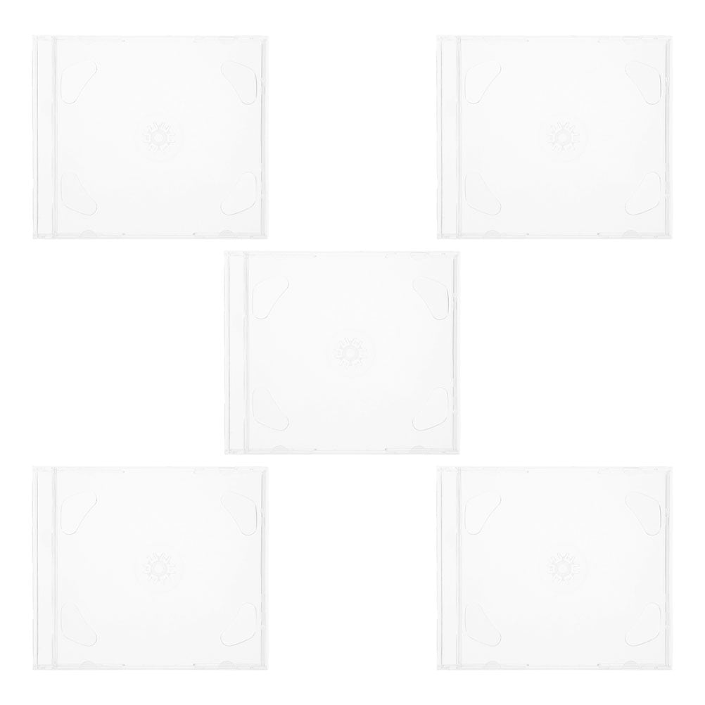 WORGEOUS 5 Pcs Lightweight Clear CD Cases Transparent Disc Protective ...