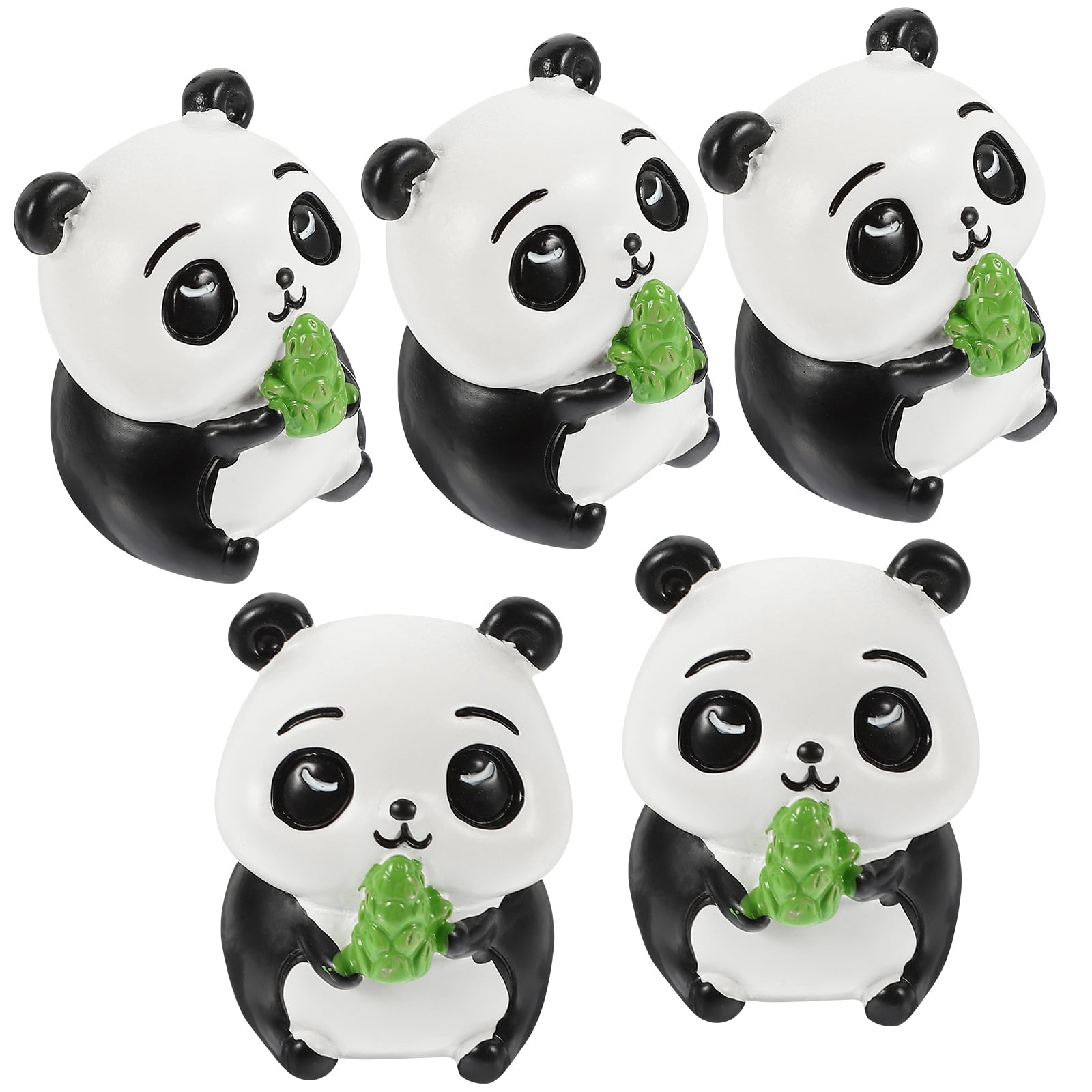 5pcs Miniature Cartoon Panda Statue Decor Microlandscape Layout Panda ...