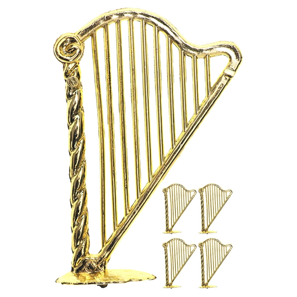 WORGEOUS 5 Pcs Mini Musical Instruments Dollhouse Miniature Harp ...