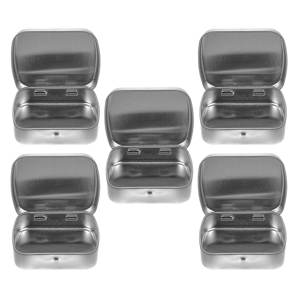 WORGEOUS 5 Pcs Mini Tins with Lids Cans Jewelry Organizer Gumballs ...