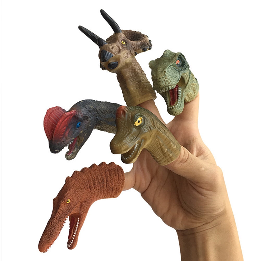 WORGEOUS 5 Pcs Toy Fine Texture Puppet Cartoon Dinosaur Parent-child ...