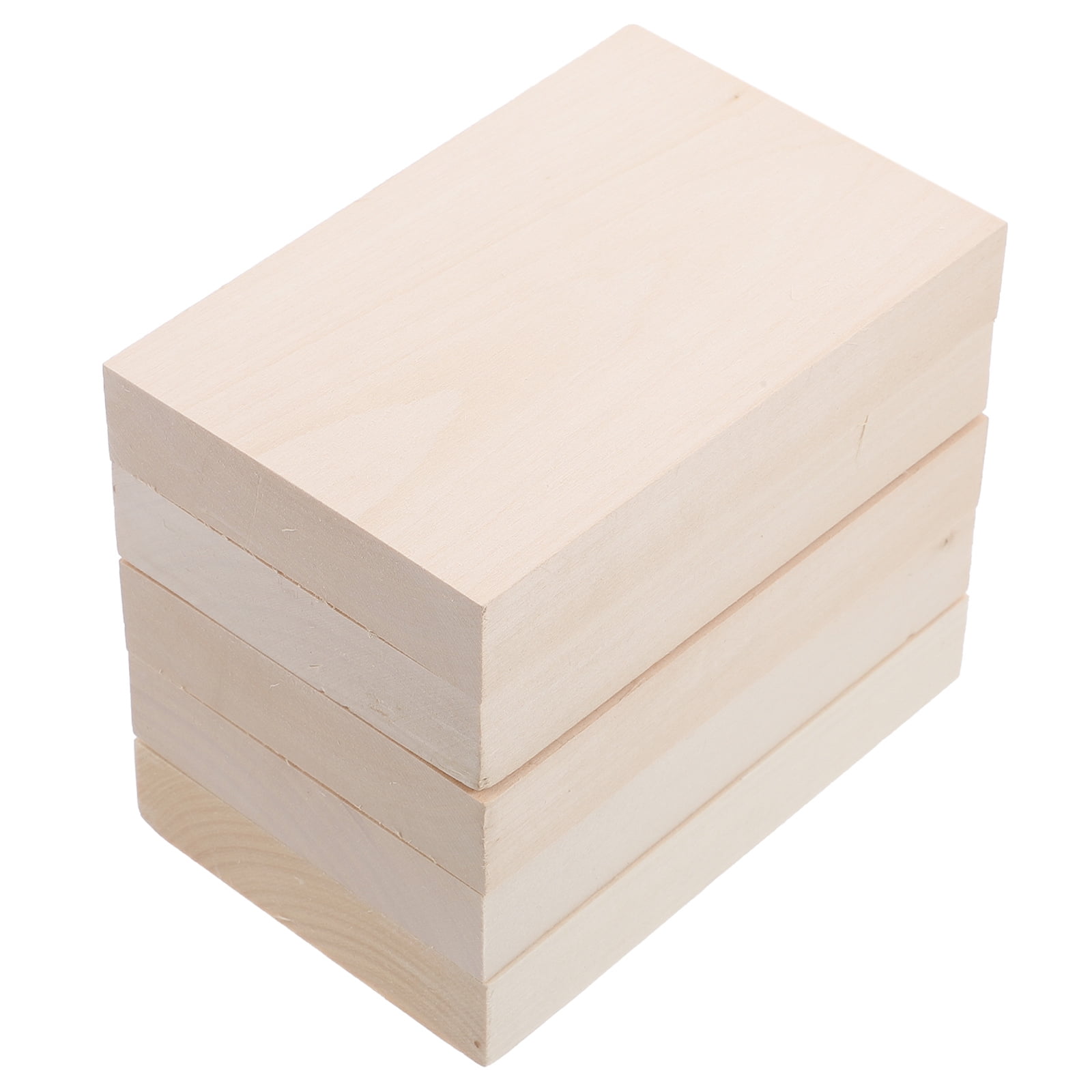 WORGEOUS 5 Pcs Wooden Craft Plank DIY Planks Blank Dice Tiles for ...