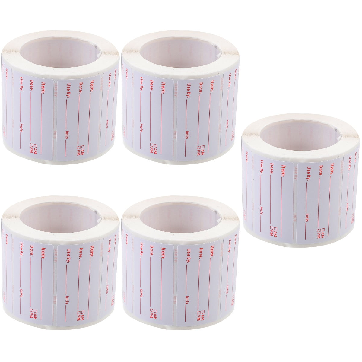 WORGEOUS 5 Rolls Food Labels Removable Food Labels Stickers Adhesive ...