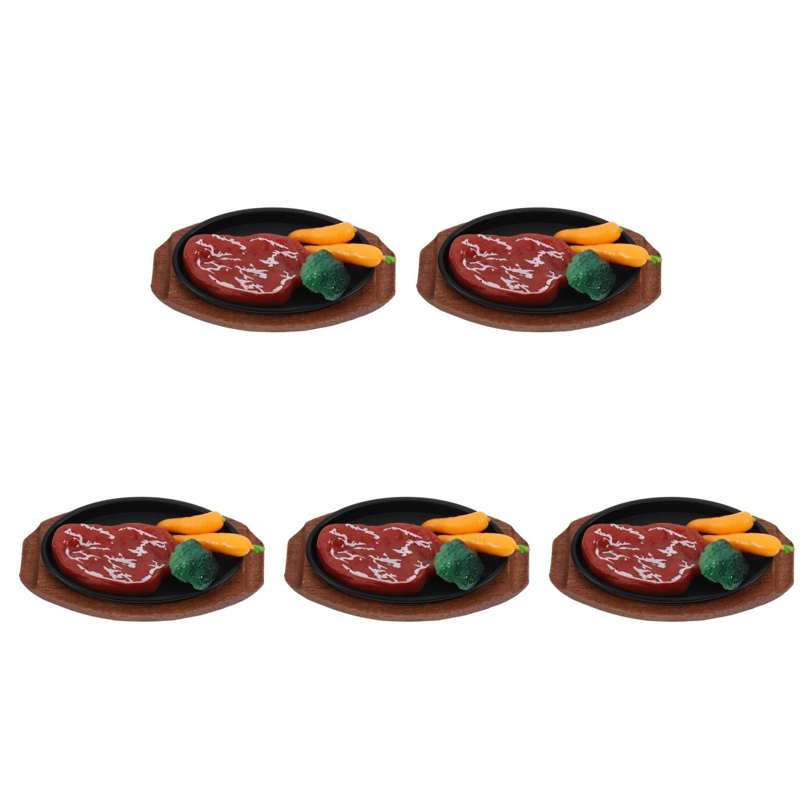 WORGEOUS 5 Sets Of Dollhouse Food Fake Steak Model For Play Kitchen ...