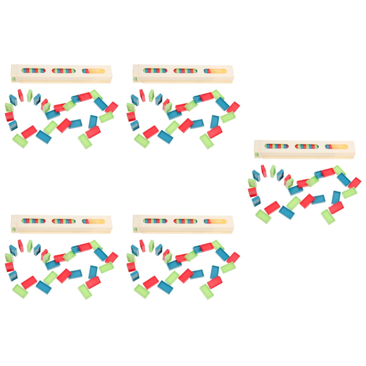 WORGEOUS 5 Sets of Educational Domino Clip Children Domino Set Plastic ...