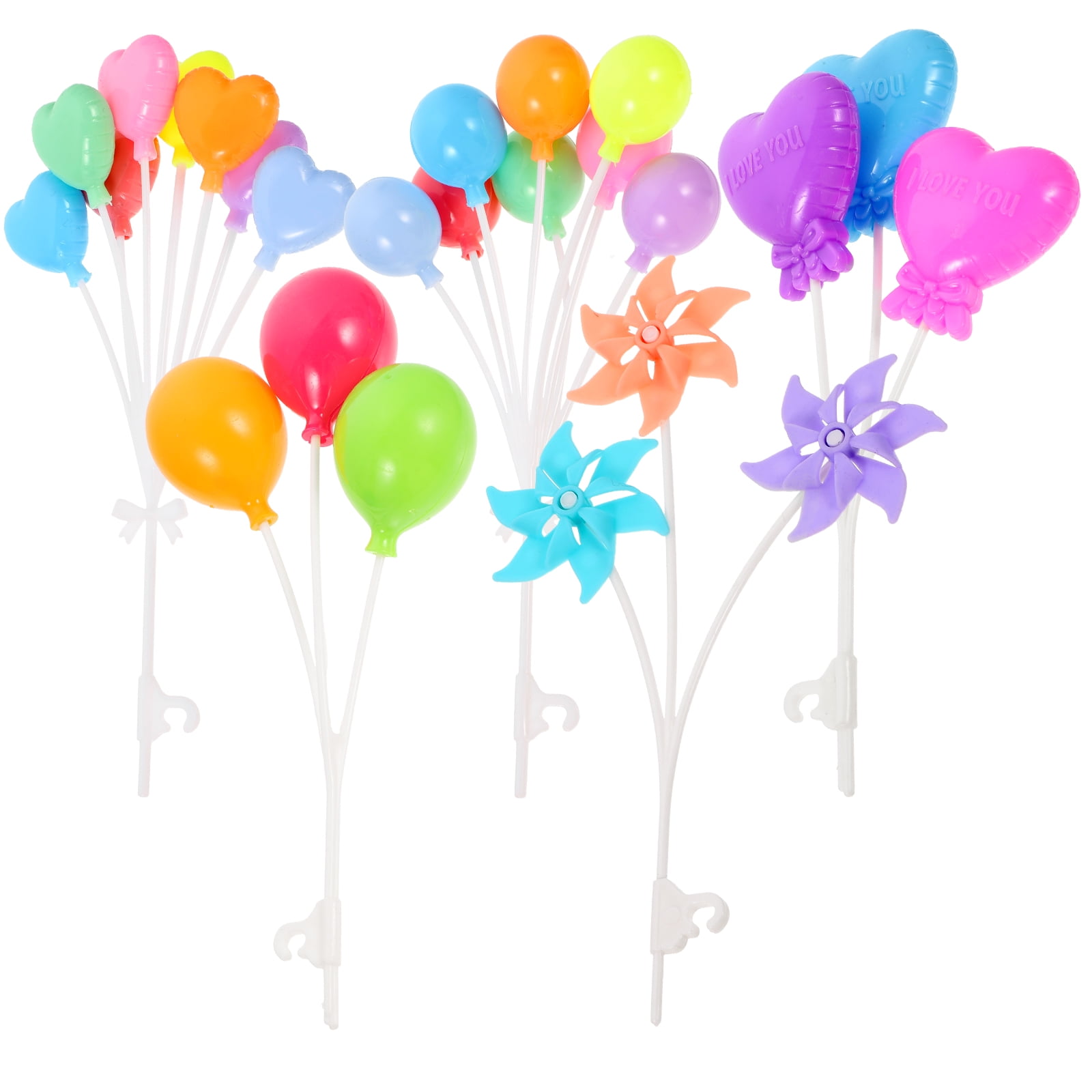 GOOHOCHY Lovely Cake Balloons PP Assorted Color 5 Strings 7.1X3.7X1In ...