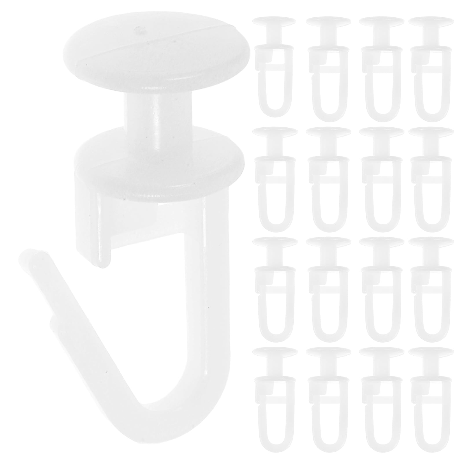 WORGEOUS 50 Pcs Curtain Track Pulley Hooks Plastic Curtain Track ...