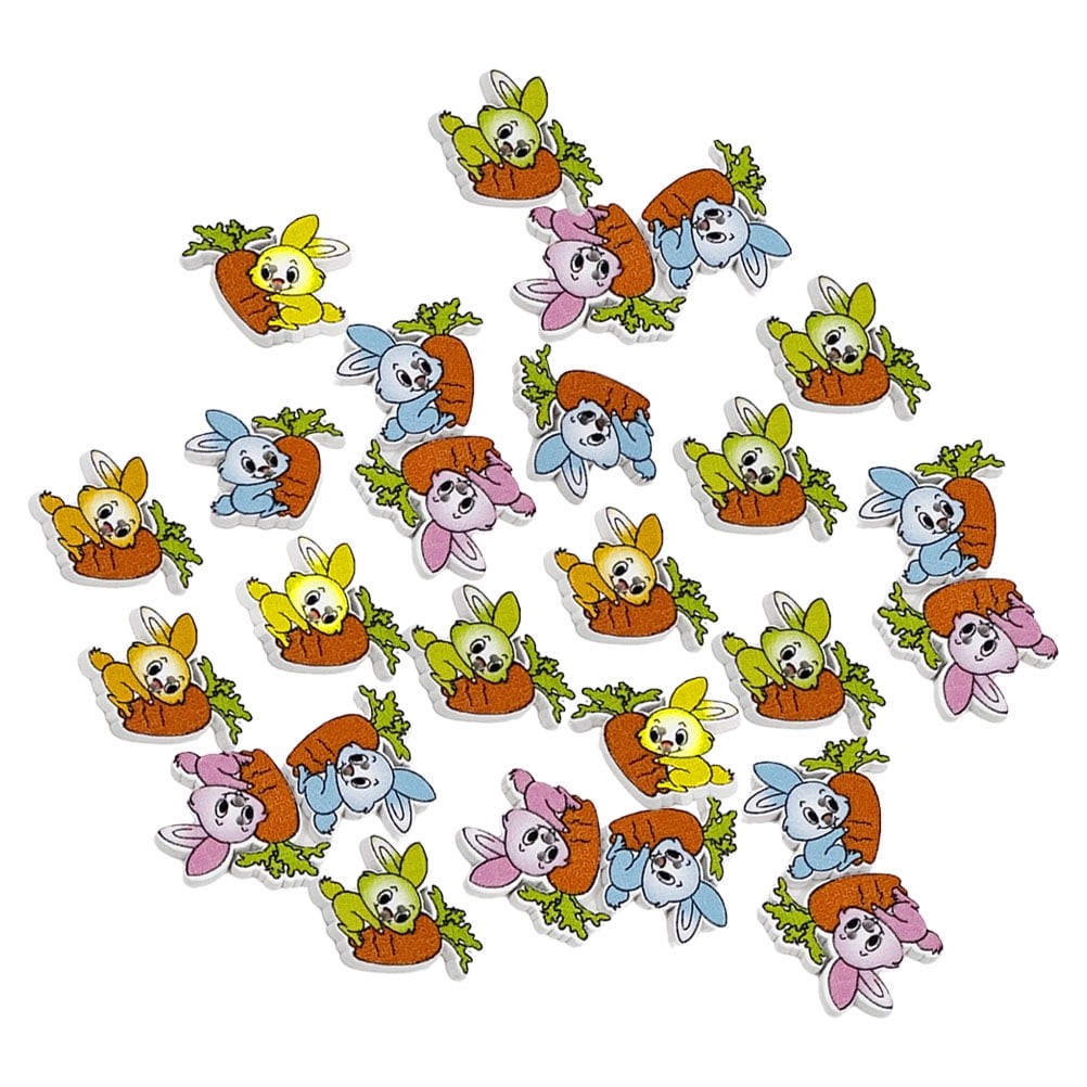 WORGEOUS 50 Pcs Rabbit Buttons Pantry Stickers Inflatable Costume 4X ...